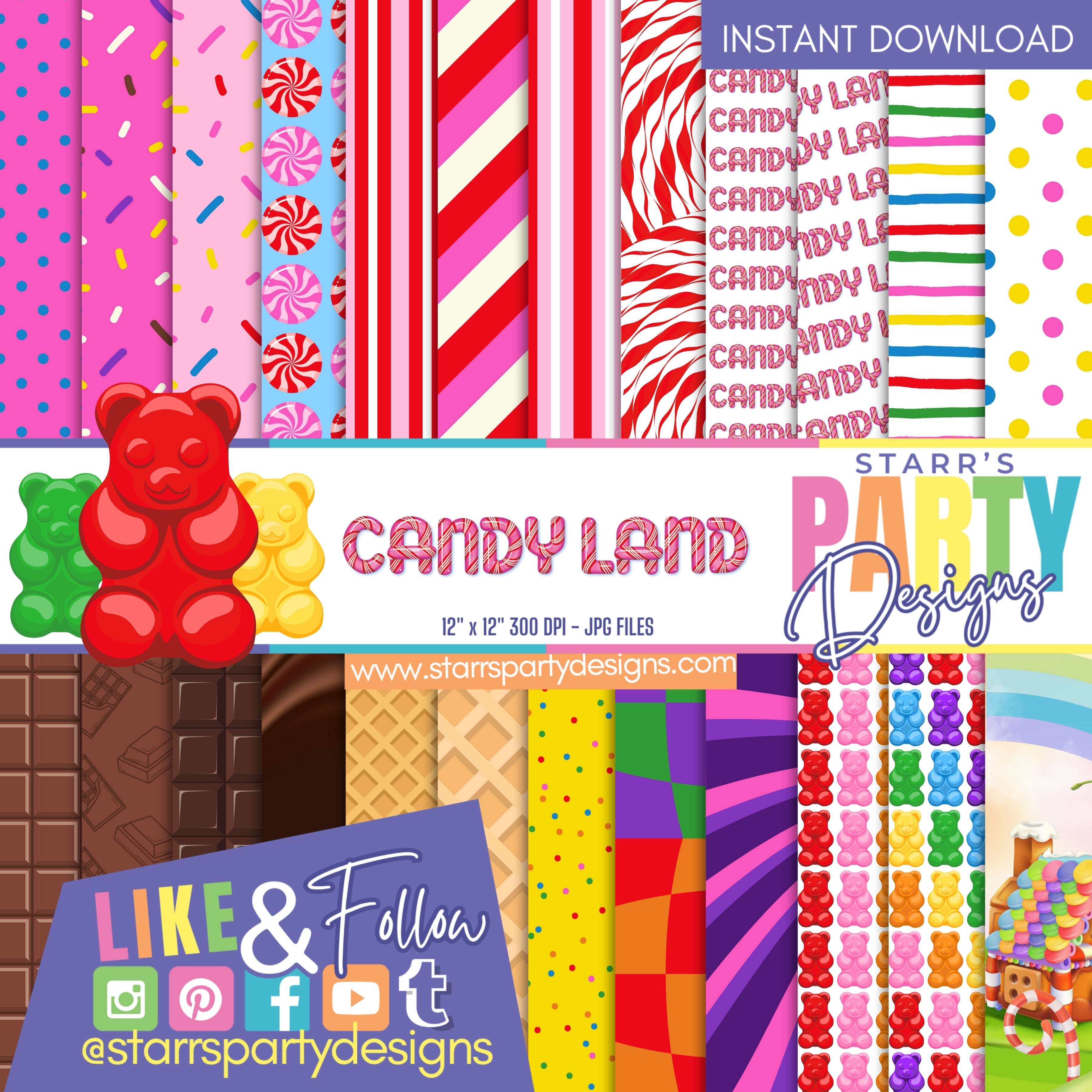 CANDYLAND PAPER PACK 1 – Starr's Party Designs