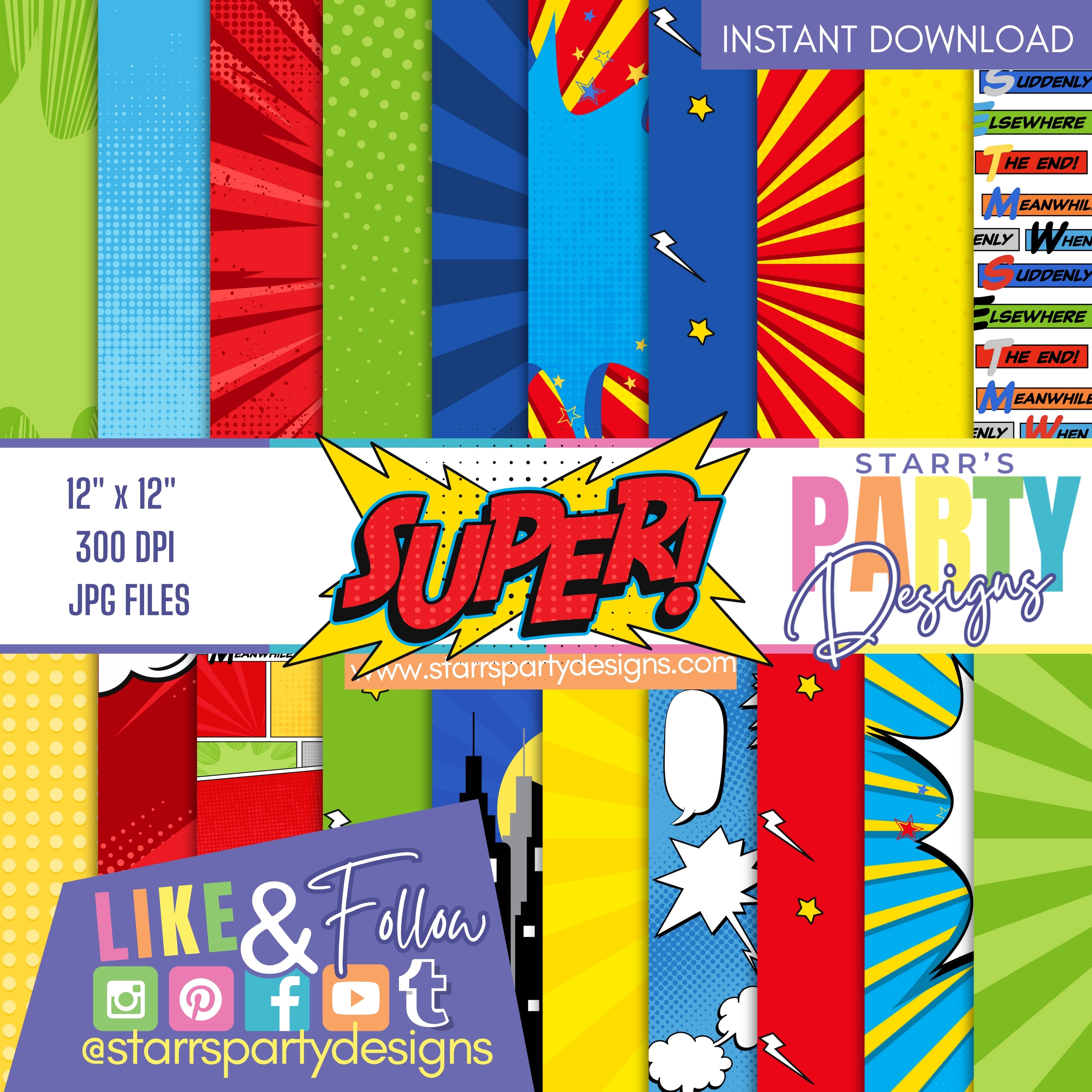 SUPER! PAPER PACK – Starr's Party Designs