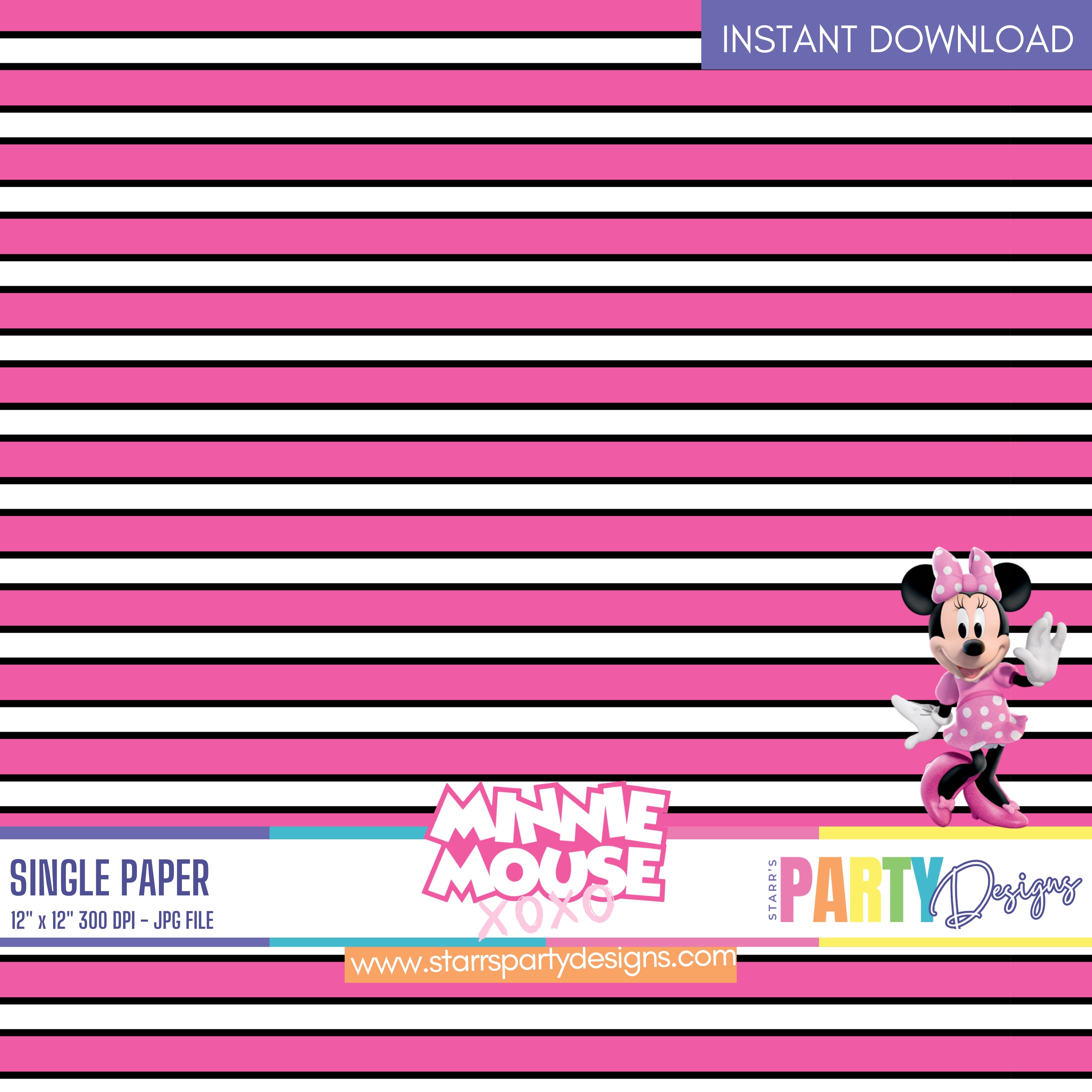 MINNIE MOUSE XOXO DIGITAL PAPER 2 – Starr's Party Designs