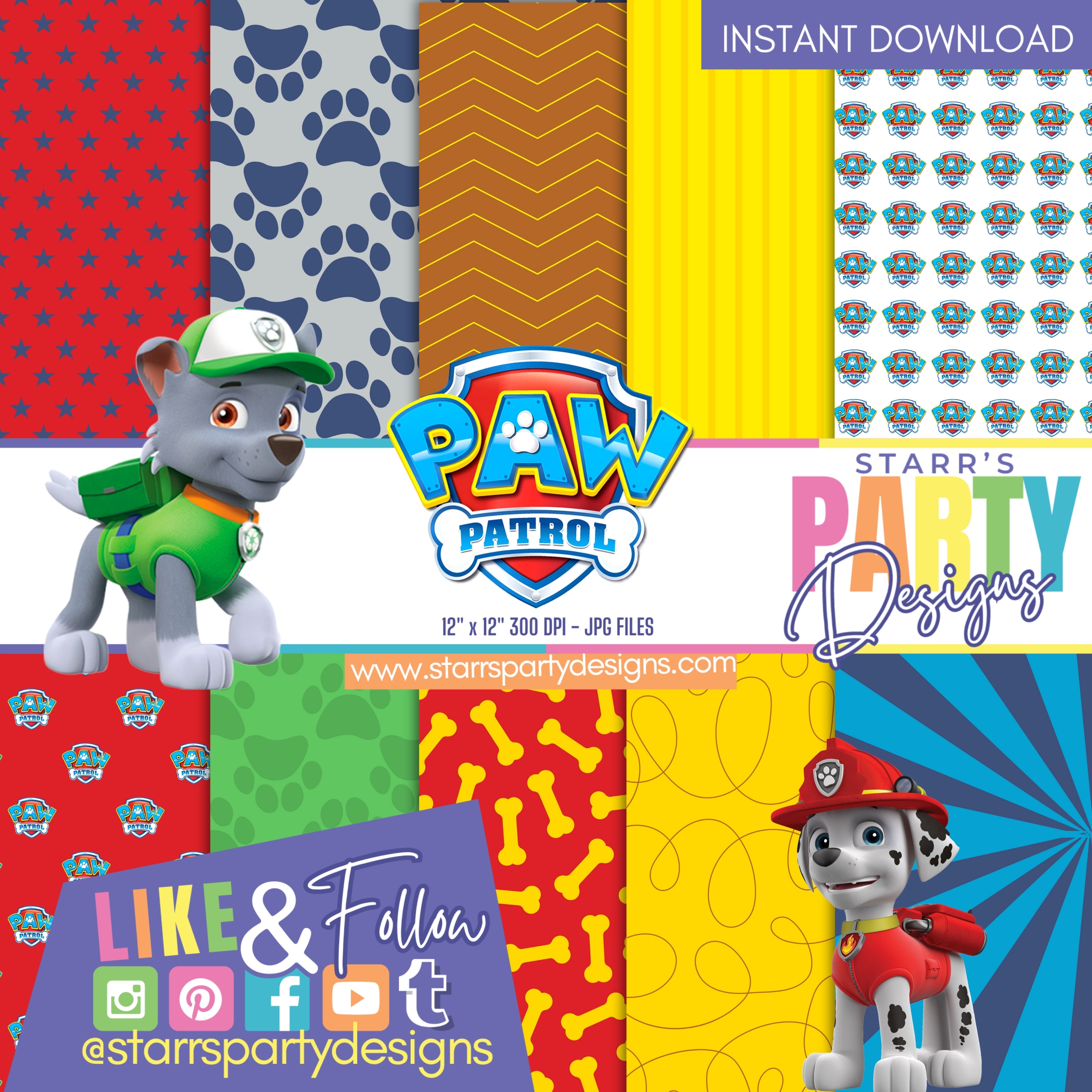 PAW PATROL PAPER PACK 2 – Starr's Party Designs