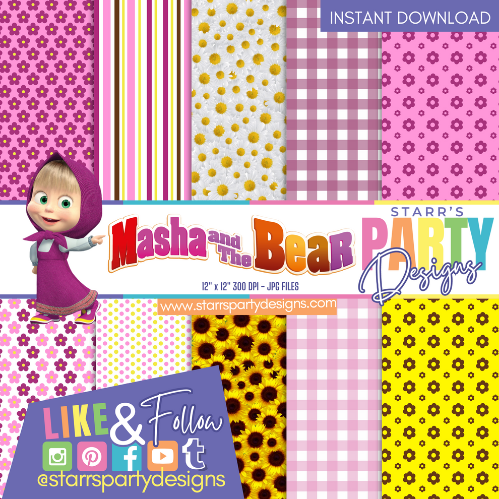 MASHA AND THE BEAR PAPER PACK 2 – Starr's Party Designs