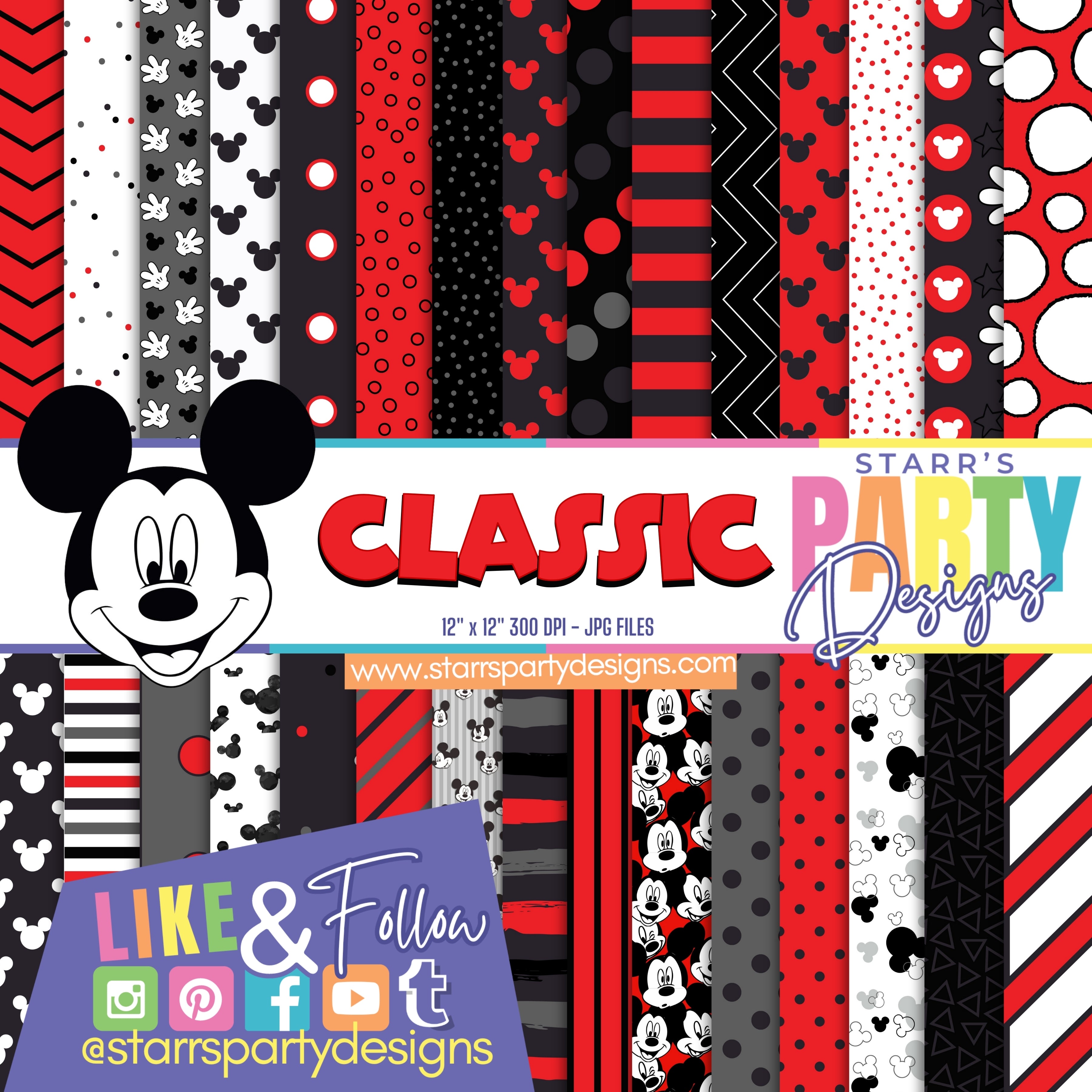 CLASSIC MICKEY PAPER PACK – Starr's Party Designs