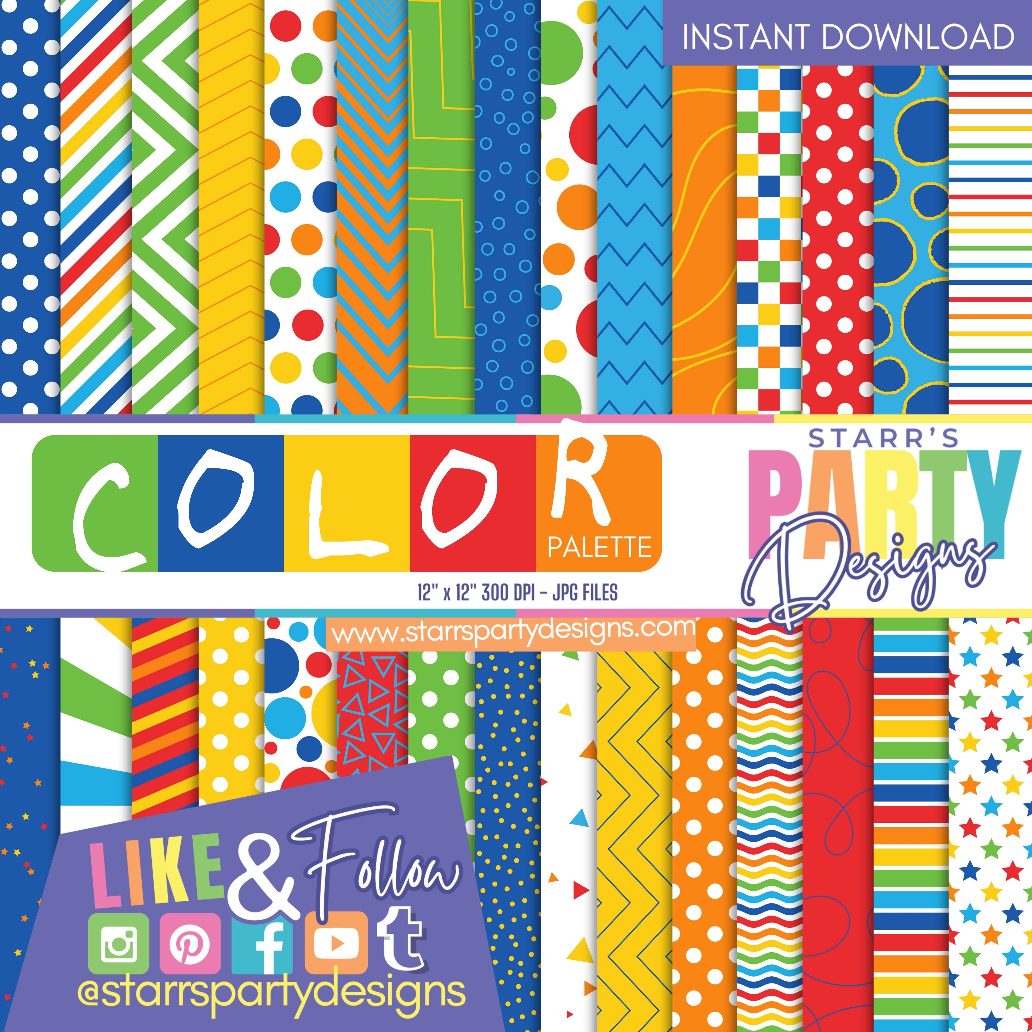 COLOR PALETTE PAPER PACK 1 – Starr's Party Designs