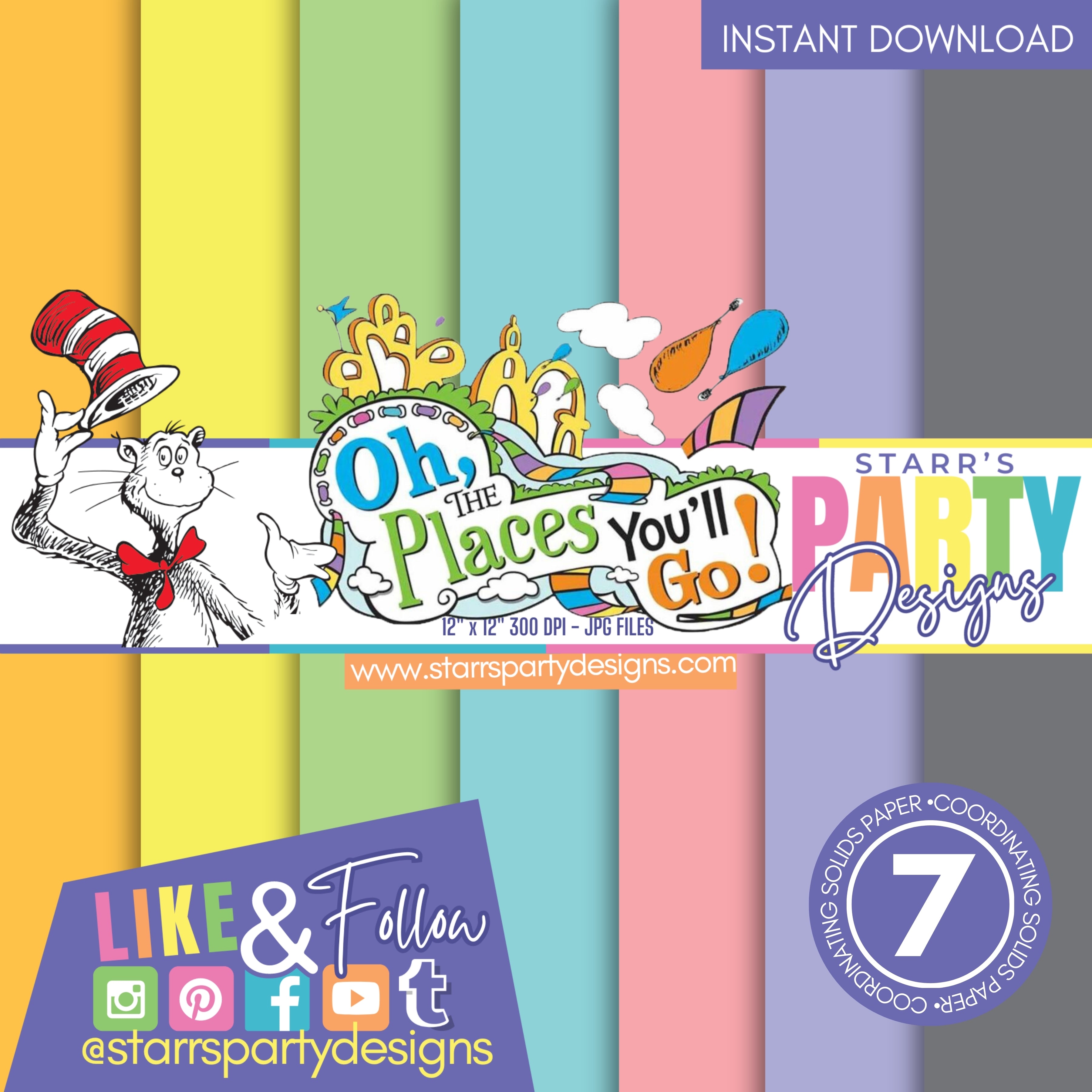 DR. SEUSS'S PLACE SOLIDS PAPER PACK – Starr's Party Designs
