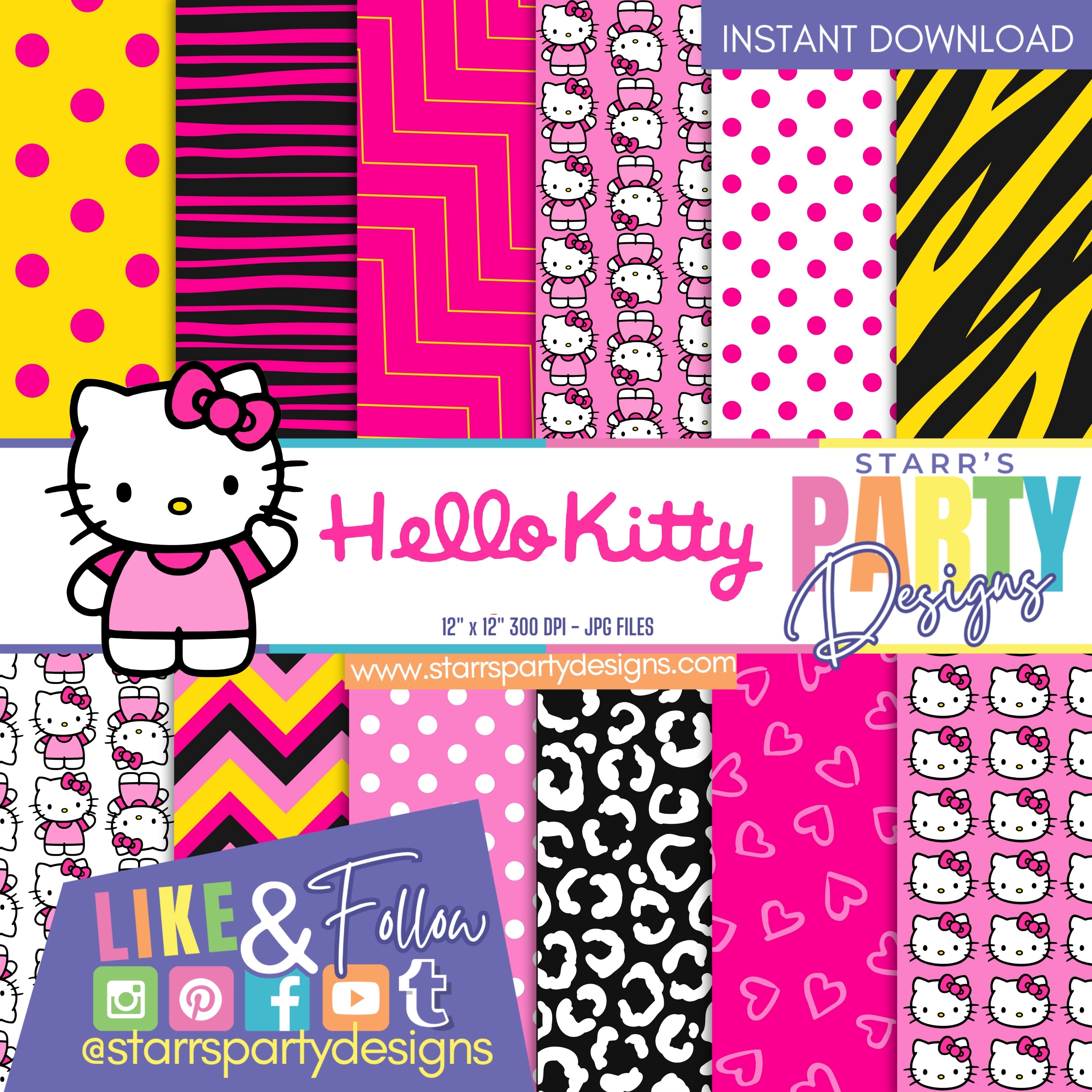 HELLO KITTY PINK PAPER PACK 2 – Starr's Party Designs