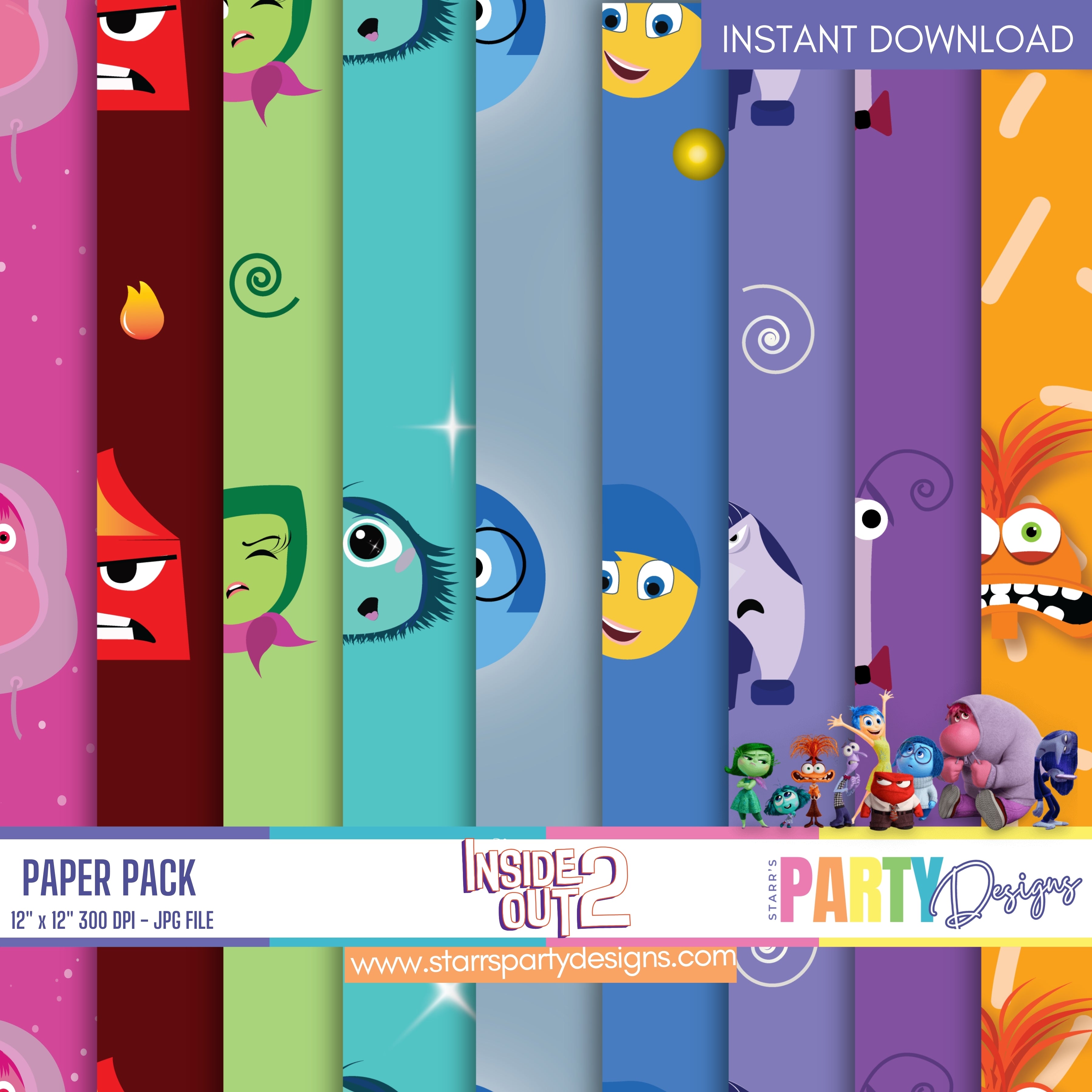 INSIDE OUT 2 PAPER PACK 2 – Starr's Party Designs