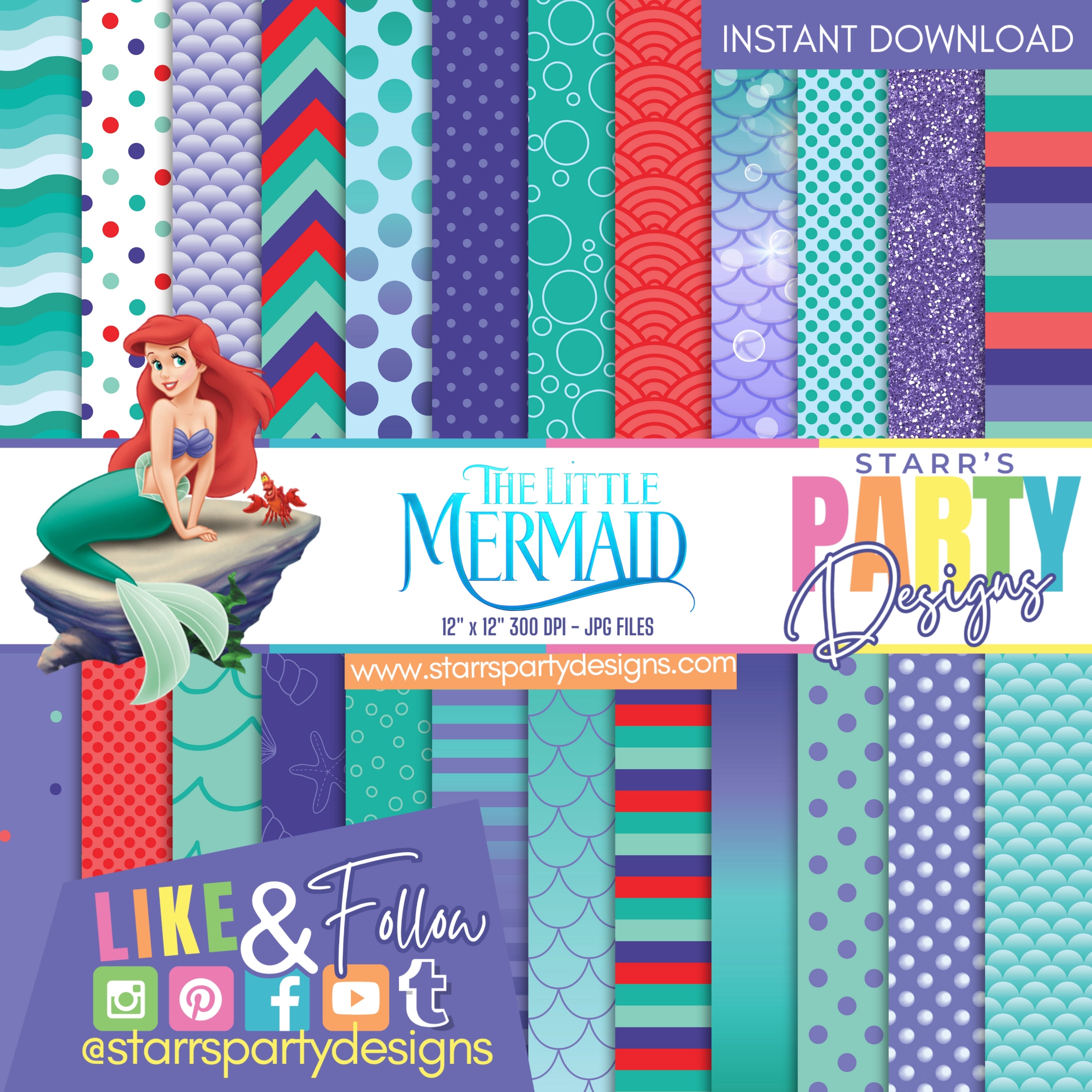 THE LITTLE MERMAID PAPER PACK – Starr's Party Designs