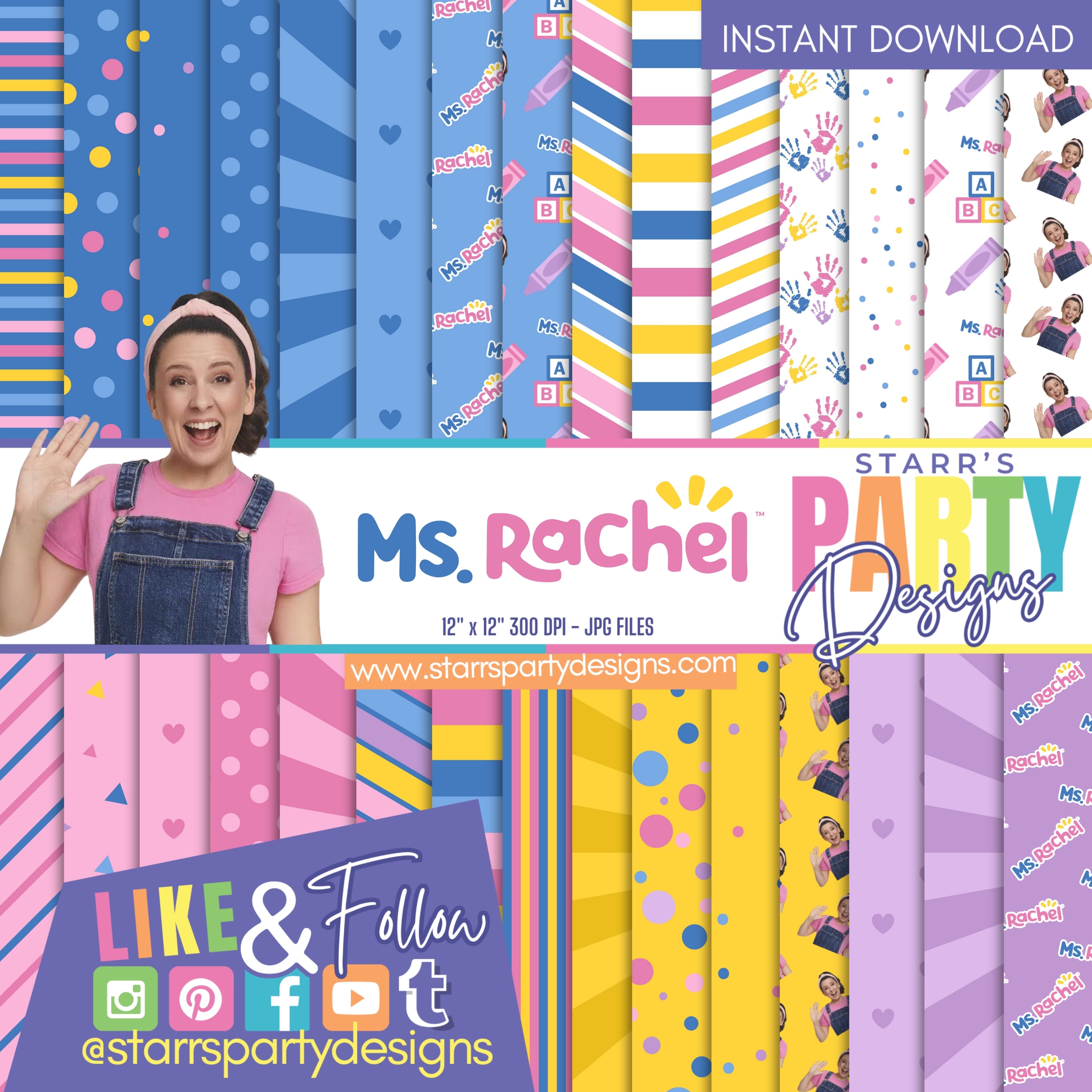 MS. RACHEL PAPER PACK 1 – Starr's Party Designs