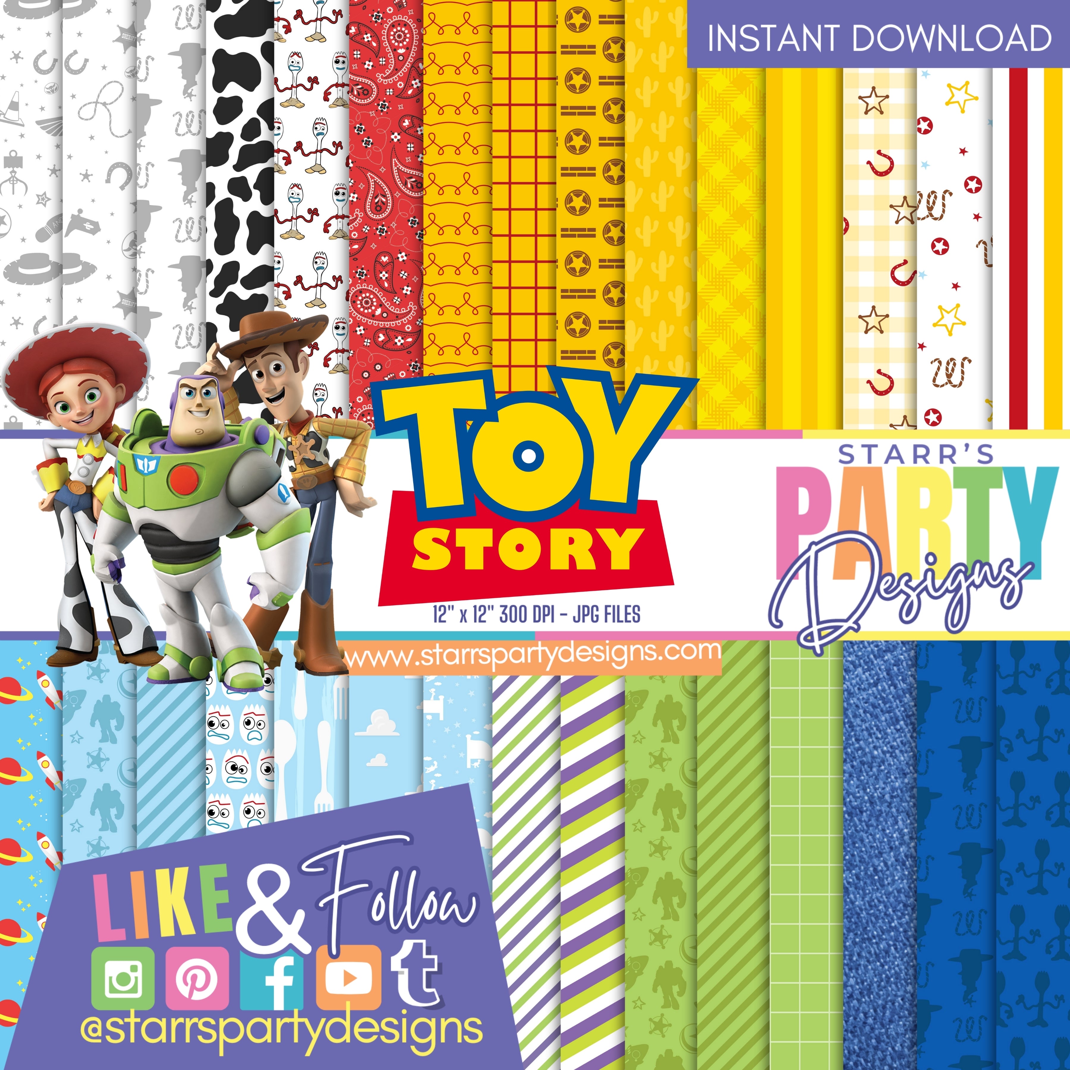 TOY STORY PAPER PACK 4 – Starr's Party Designs