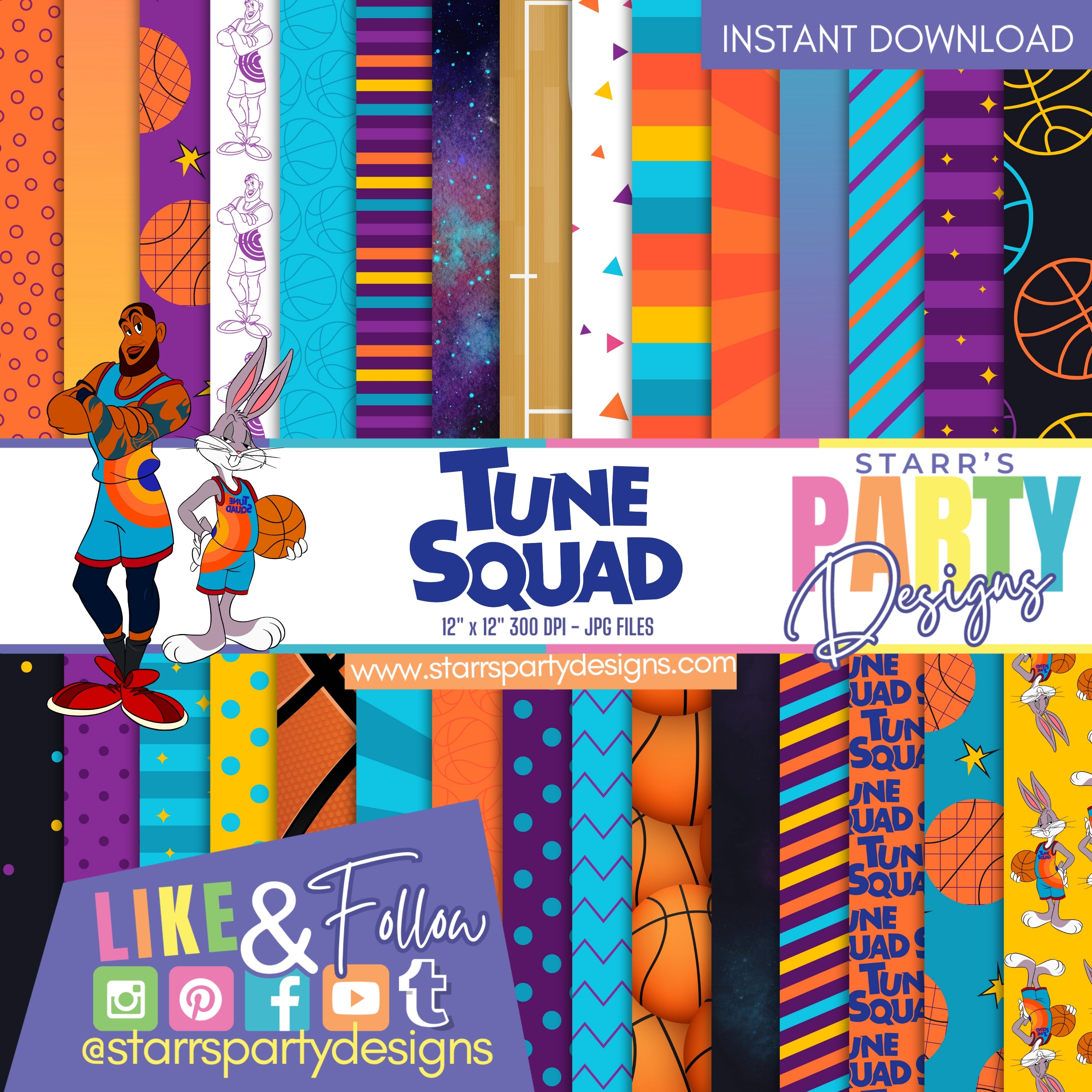 TUNE SQUAD PAPER PACK 1 – Starr's Party Designs