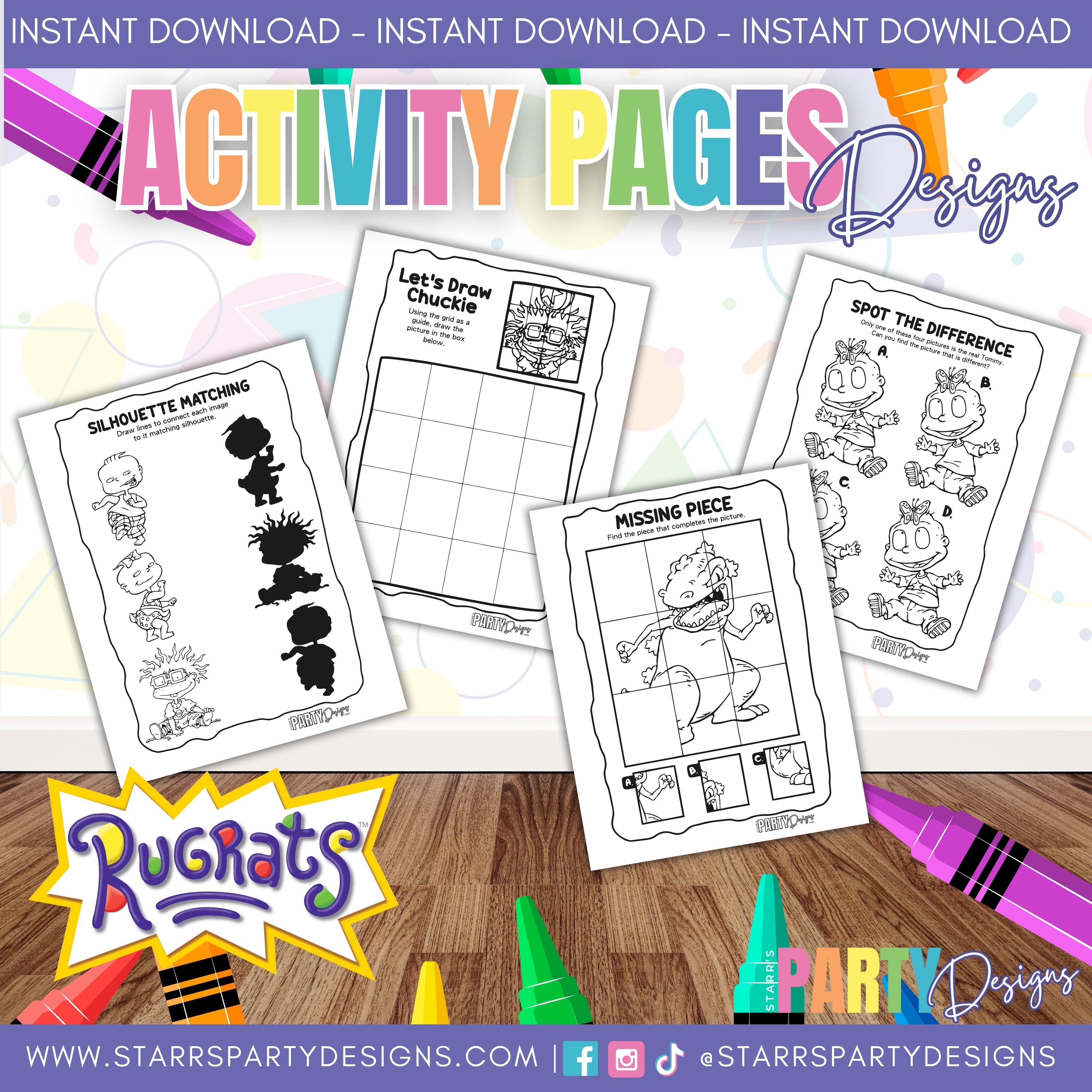RUGRATS ACTIVITY PAGES 1 – Starr's Party Designs
