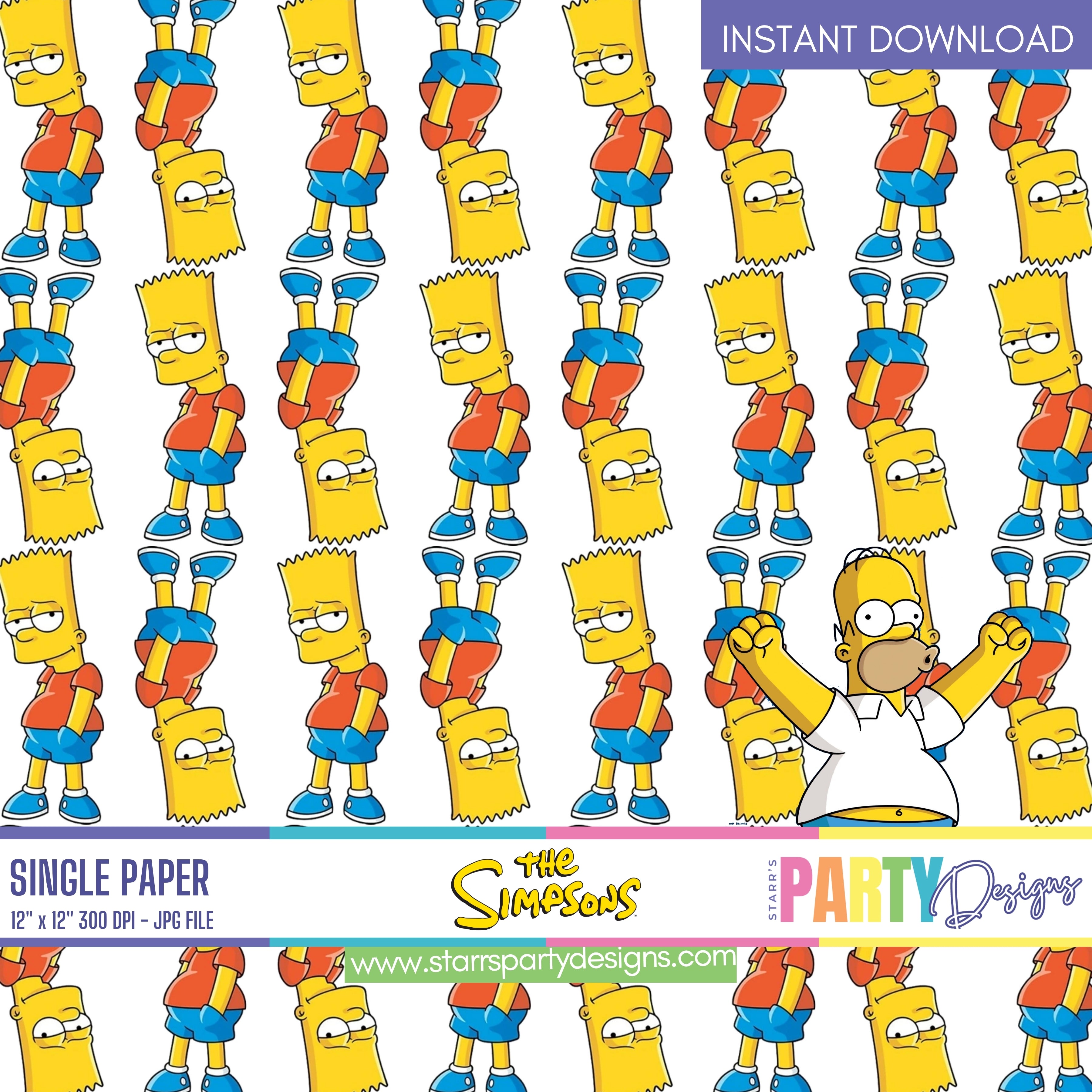 THE SIMPSONS DIGITAL PAPER 1 – Starr's Party Designs