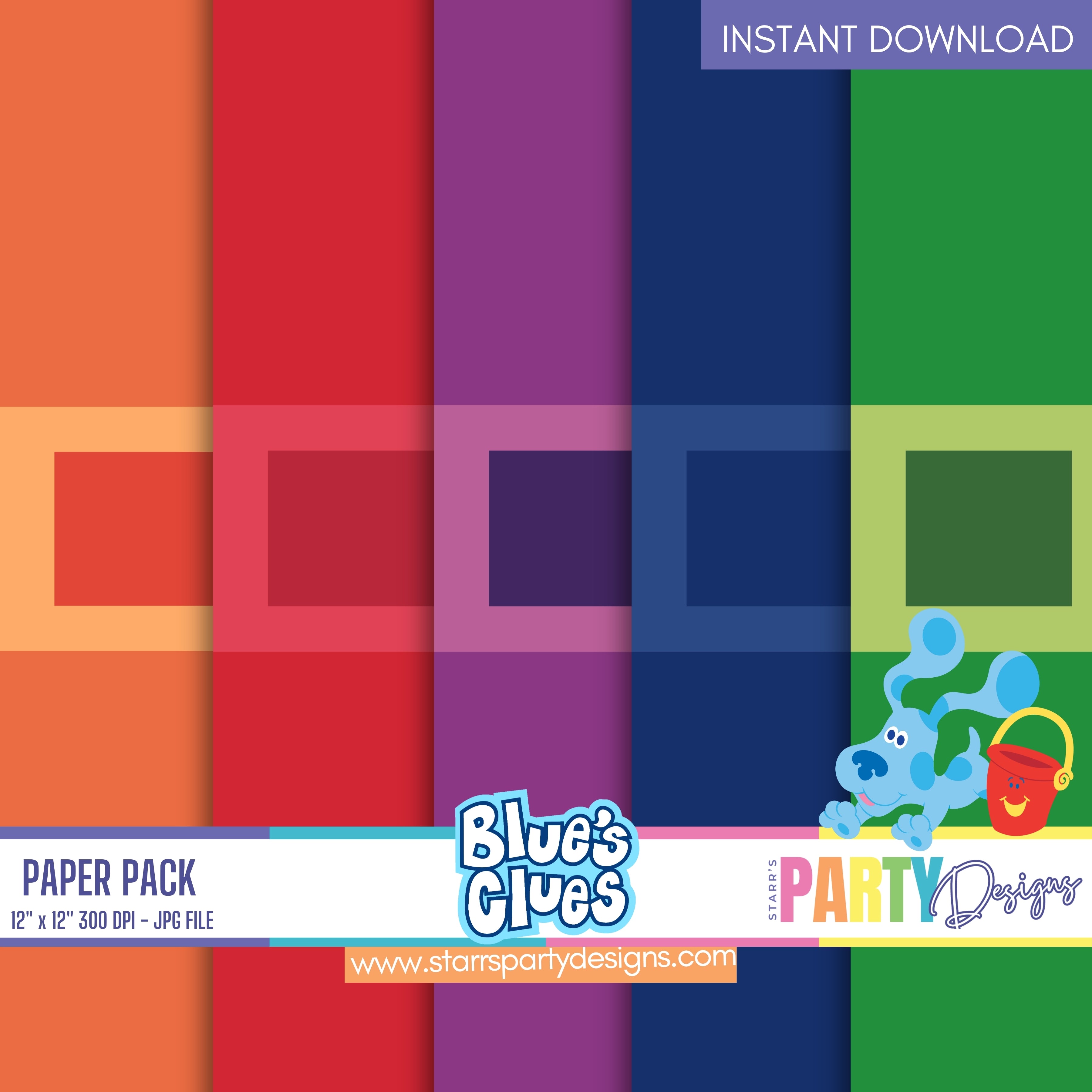 BLUE'S CLUES PAPER PACK 3 – Starr's Party Designs