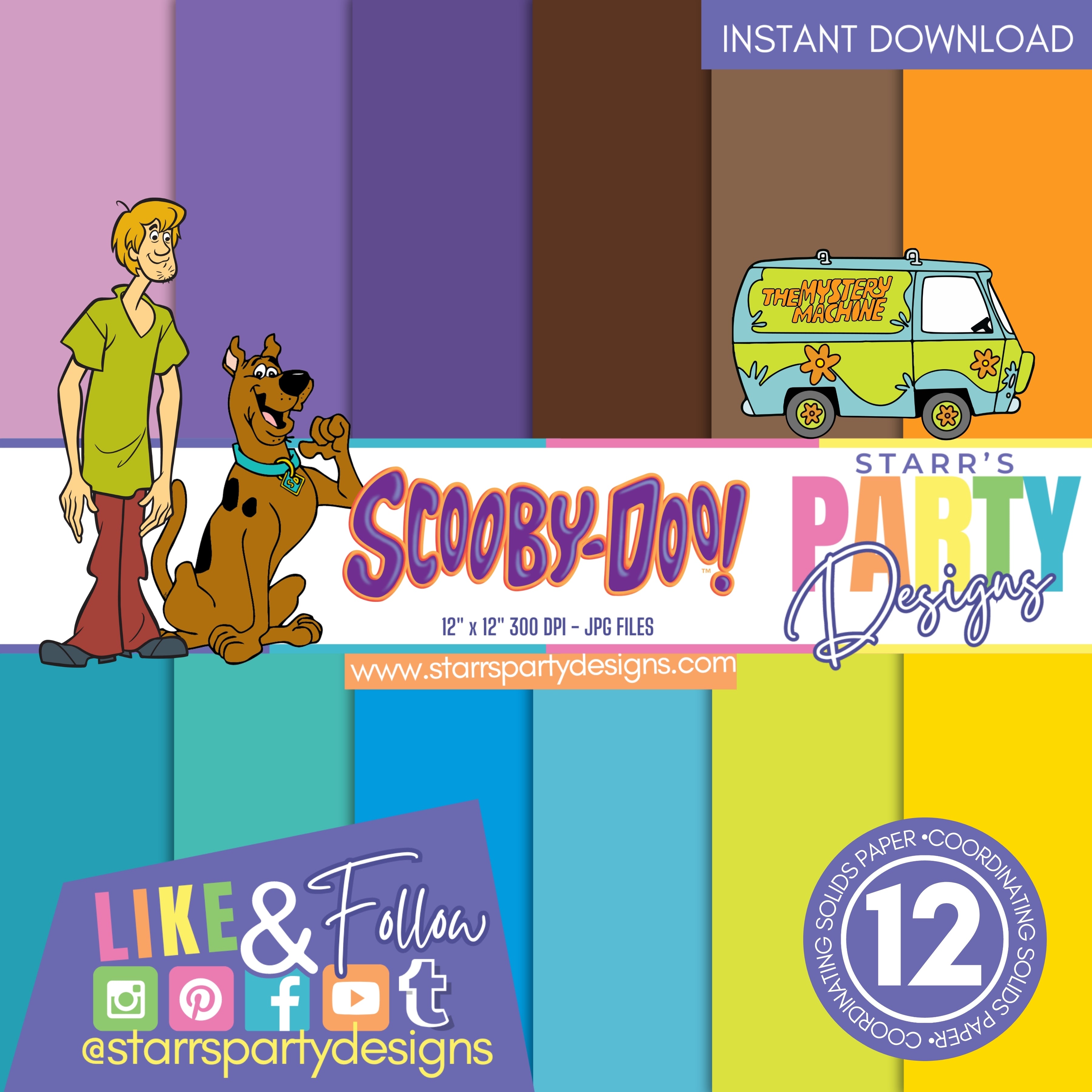 SCOOBY DOO SOLIDS PAPER PACK – Starr's Party Designs