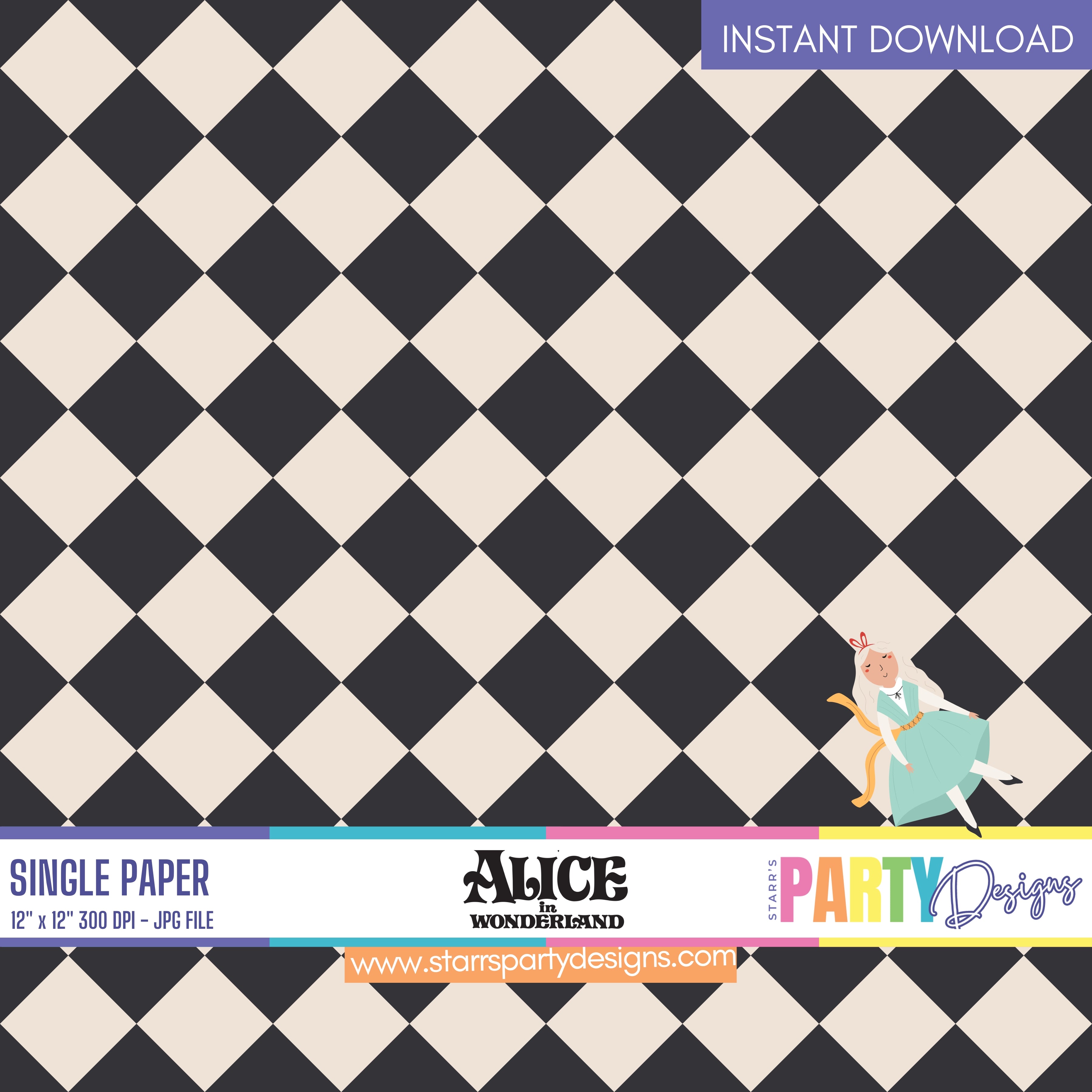 ALICE IN WONDERLAND 2 DIGITAL PAPER 1 – Starr's Party Designs
