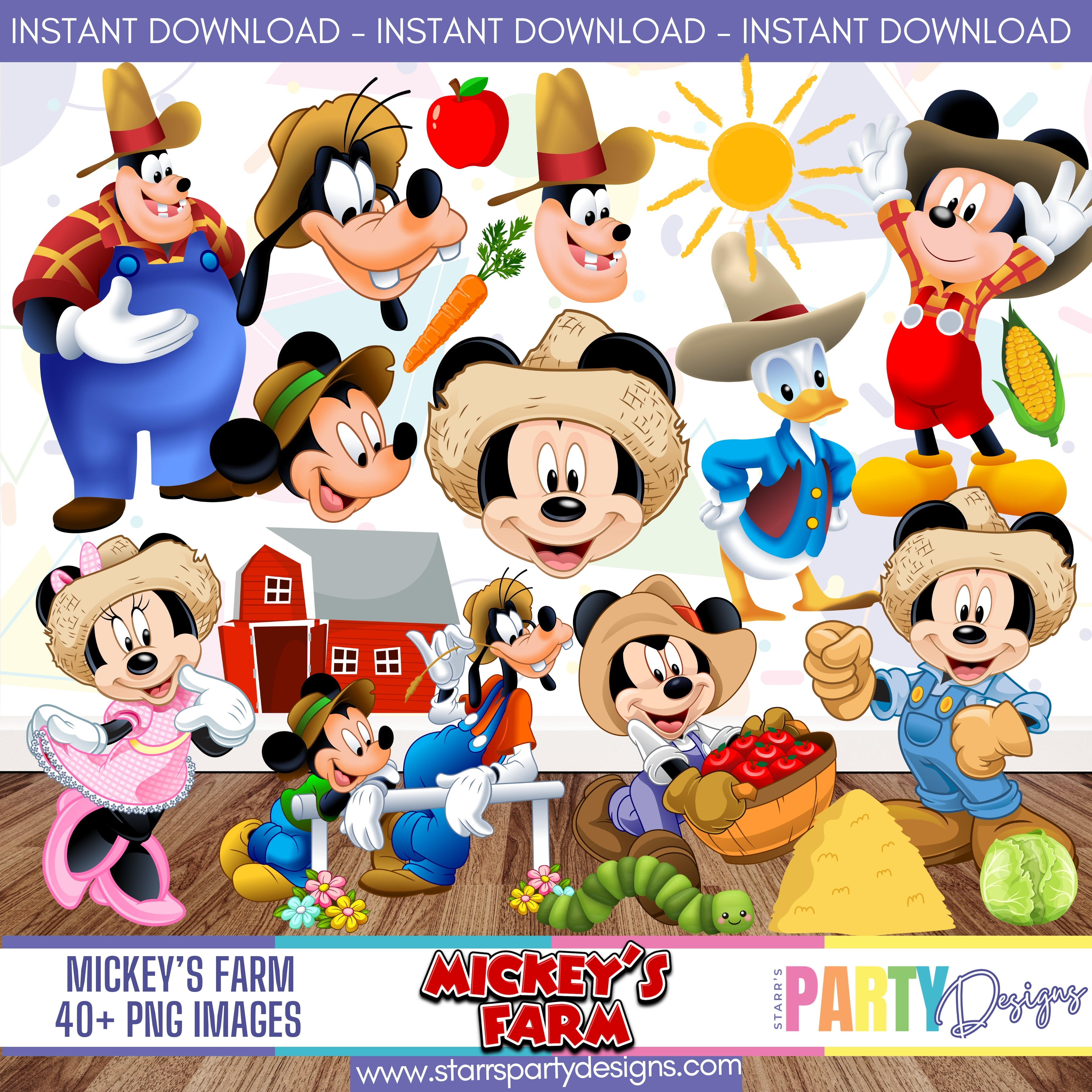 MICKEY'S FARM PNG IMAGES – Starr's Party Designs