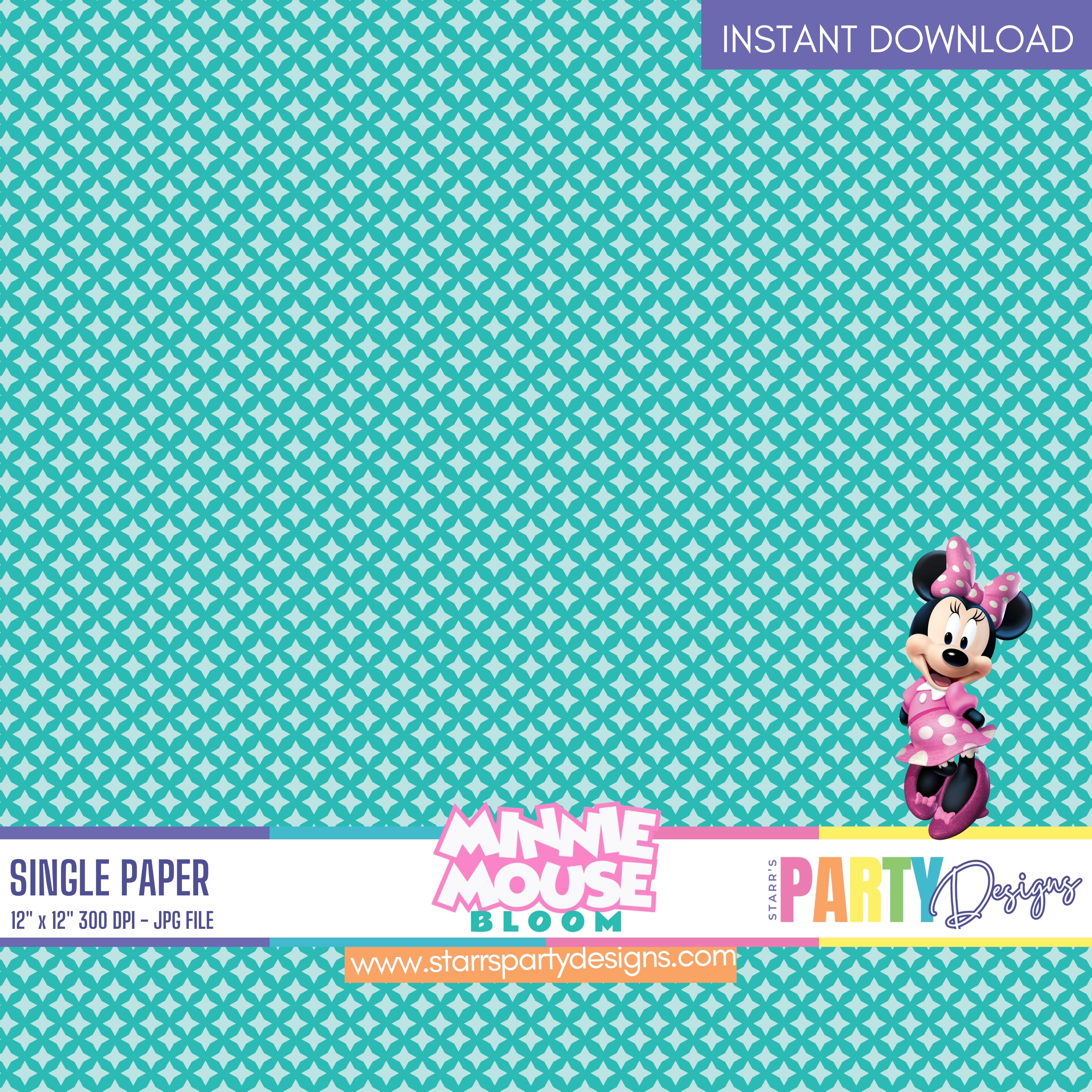 MINNIE MOUSE BLOOM DIGITAL PAPER 2 – Starr's Party Designs
