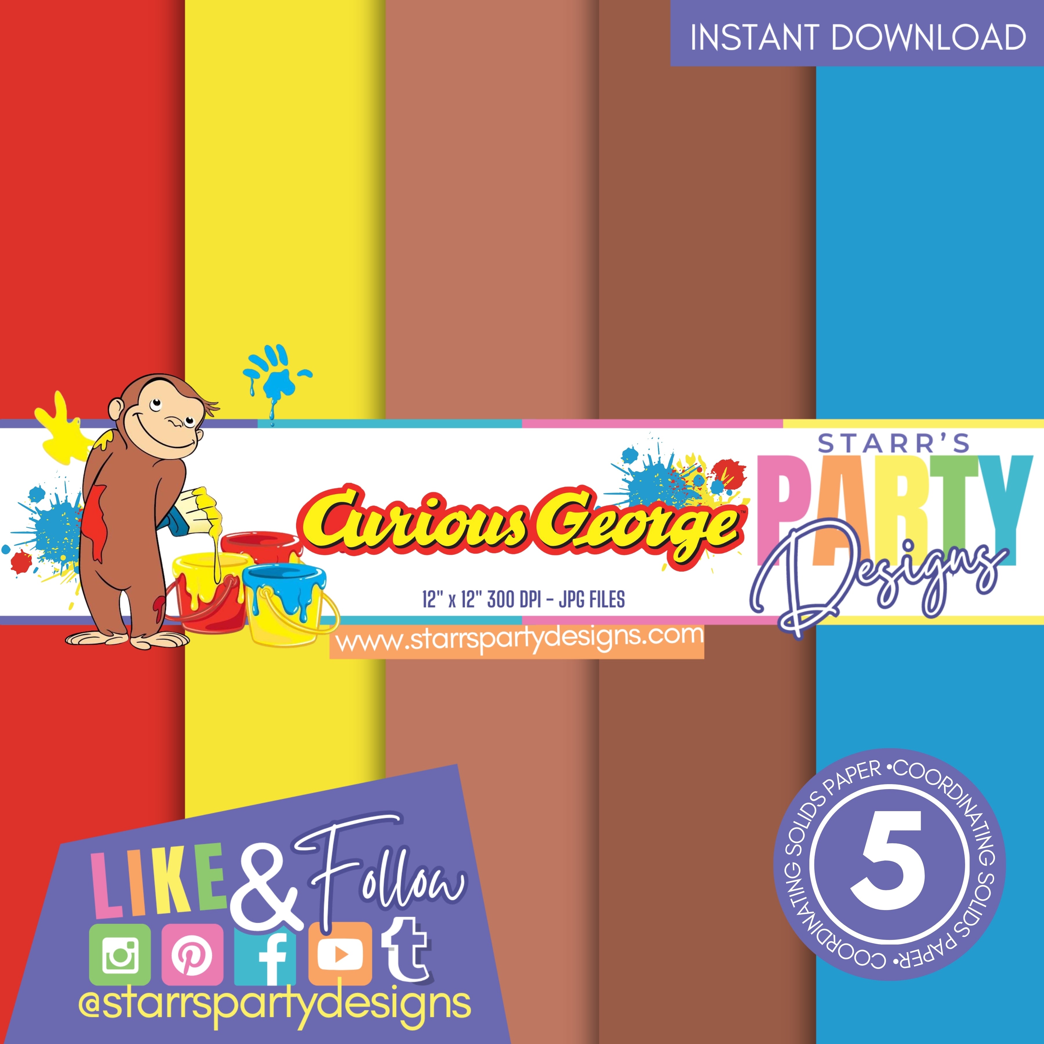 PAINTING WITH GEORGE SOLIDS PAPER PACK – Starr's Party Designs