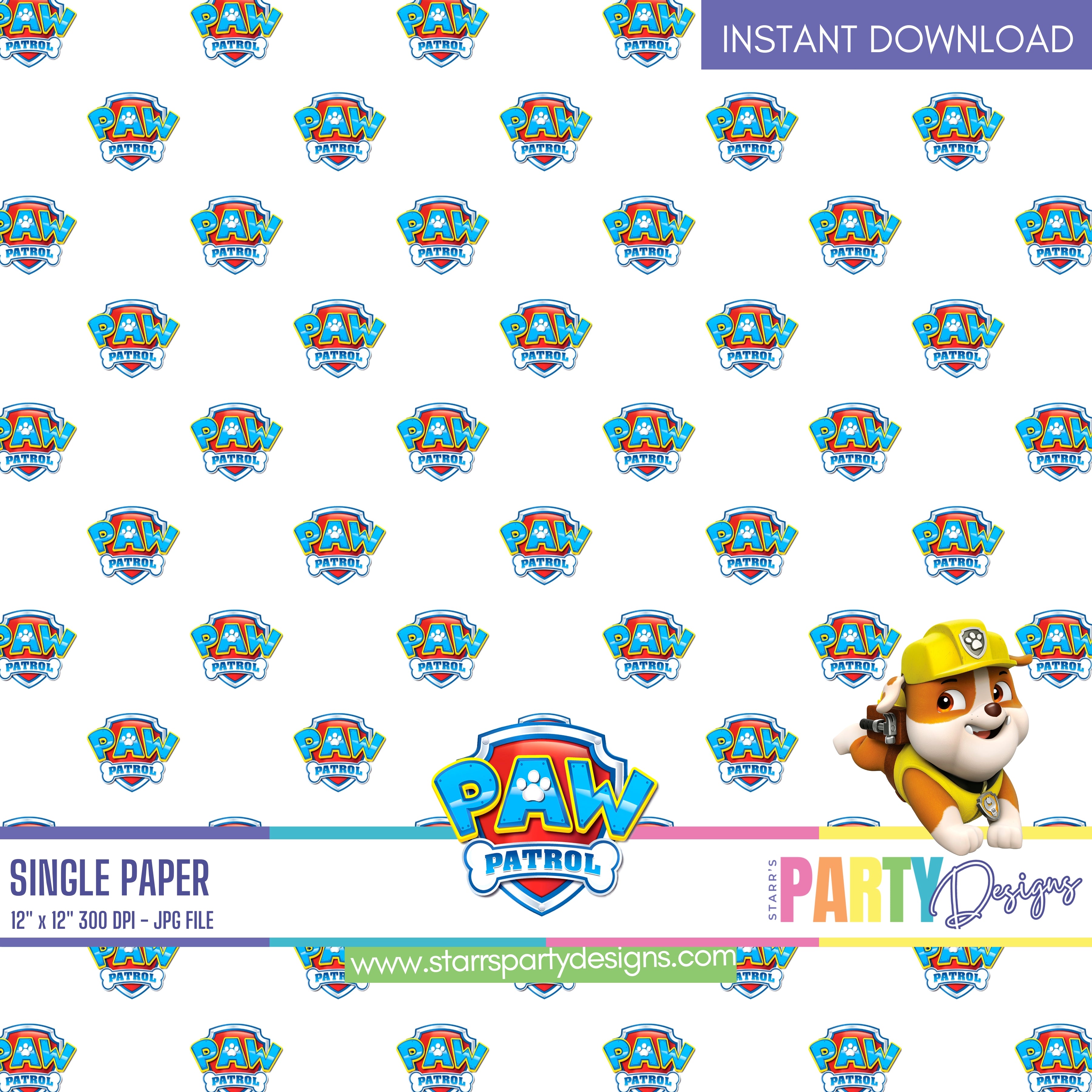 PAW PATROL DIGITAL PAPER 4 – Starr's Party Designs