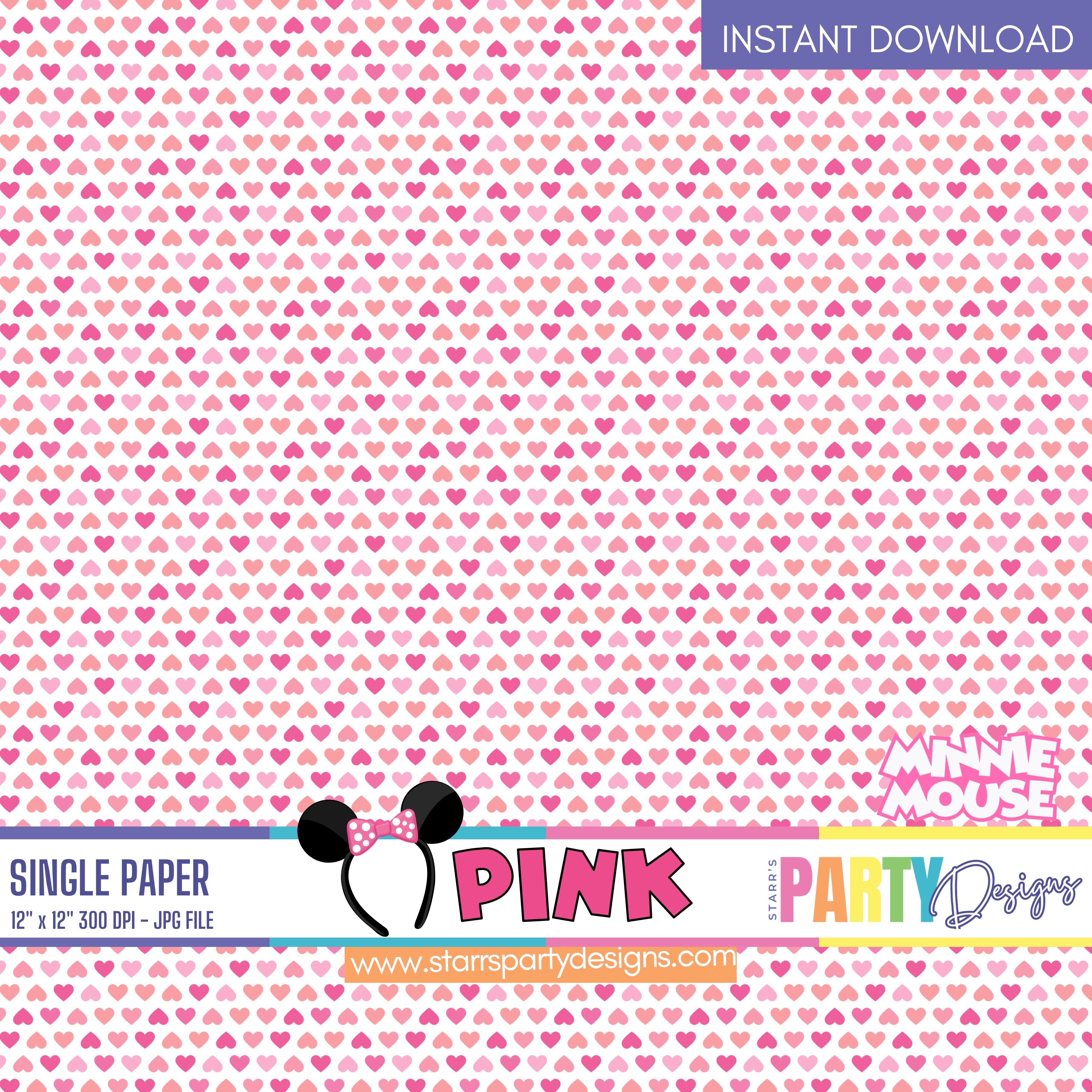 PINK MINNIE MOUSE DIGITAL PAPER 1 – Starr's Party Designs