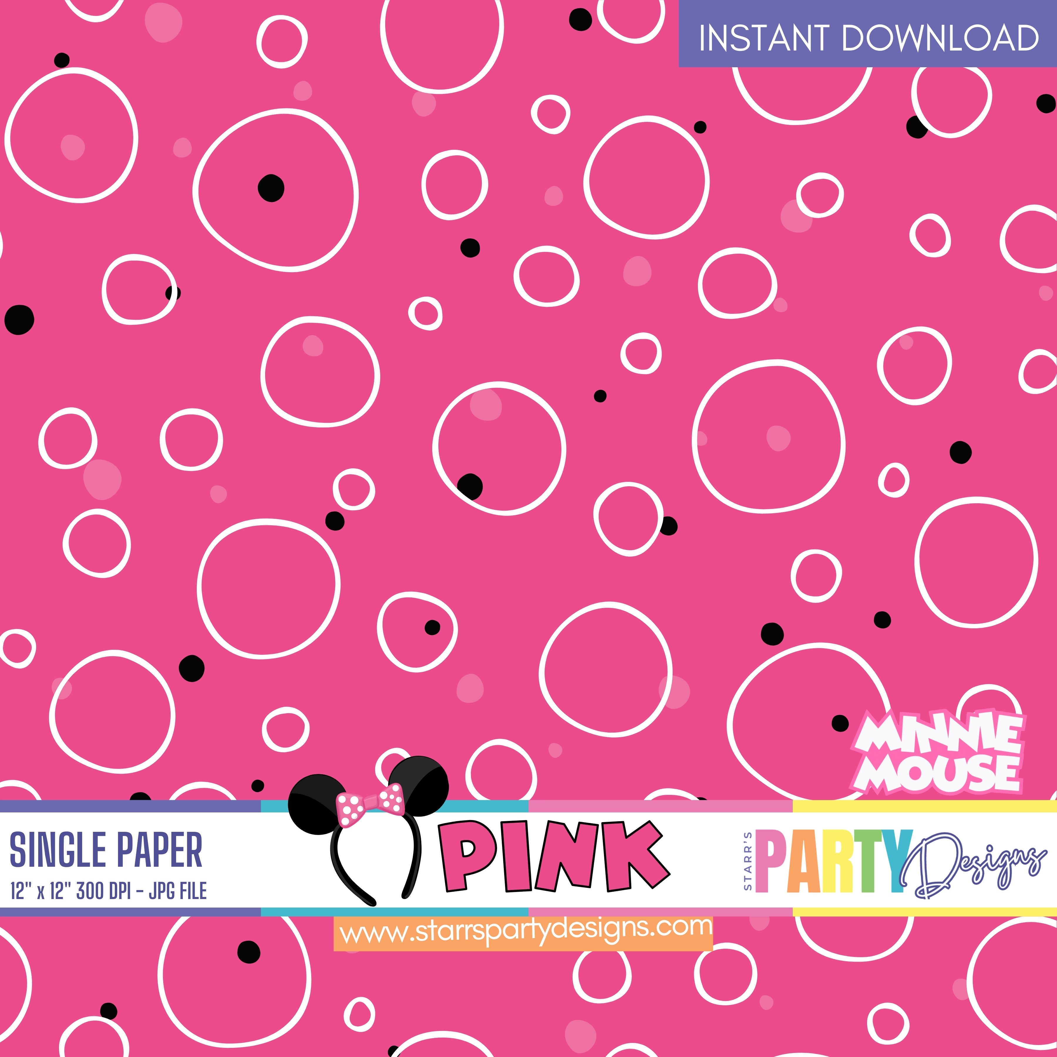 PINK MINNIE MOUSE DIGITAL PAPER 2 – Starr's Party Designs