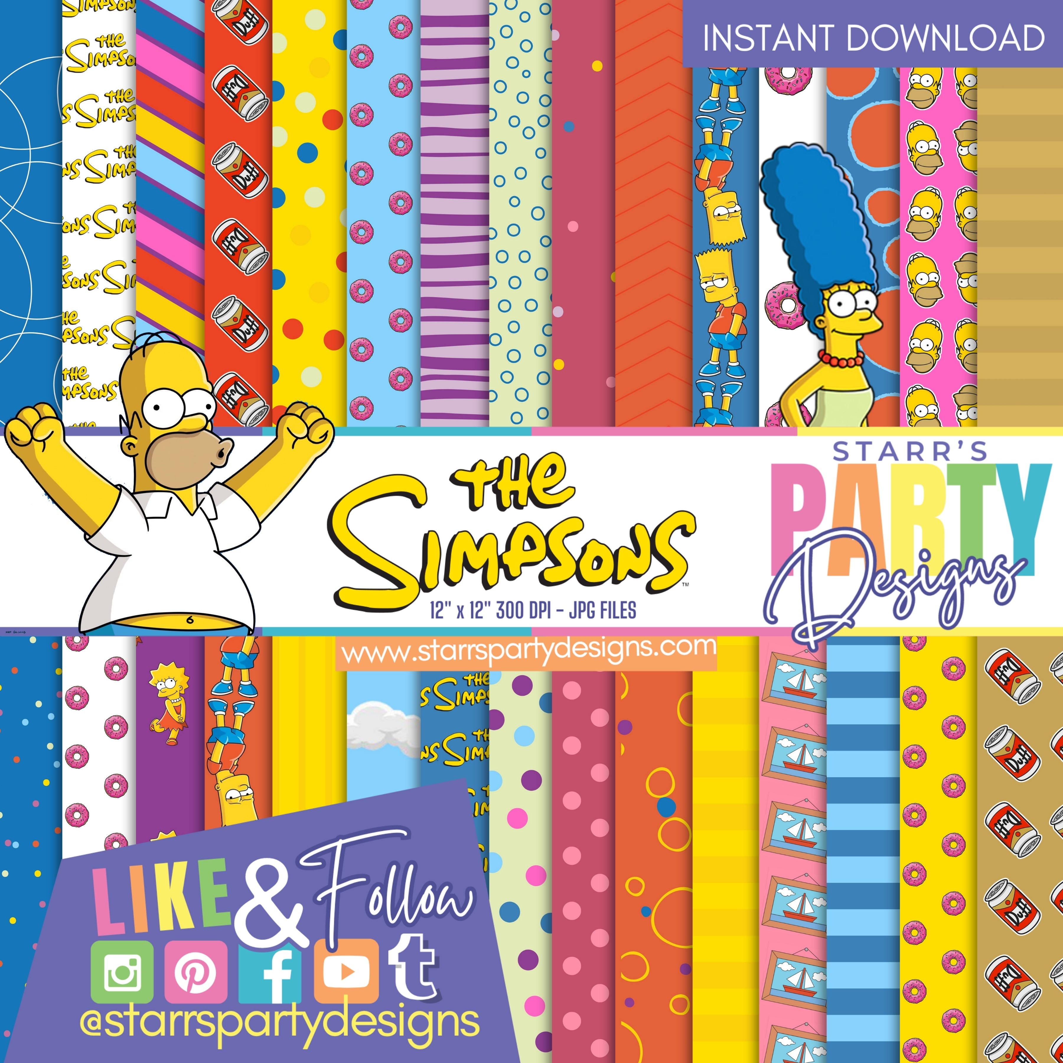 THE SIMPSONS PAPER PACK 1 – Starr's Party Designs