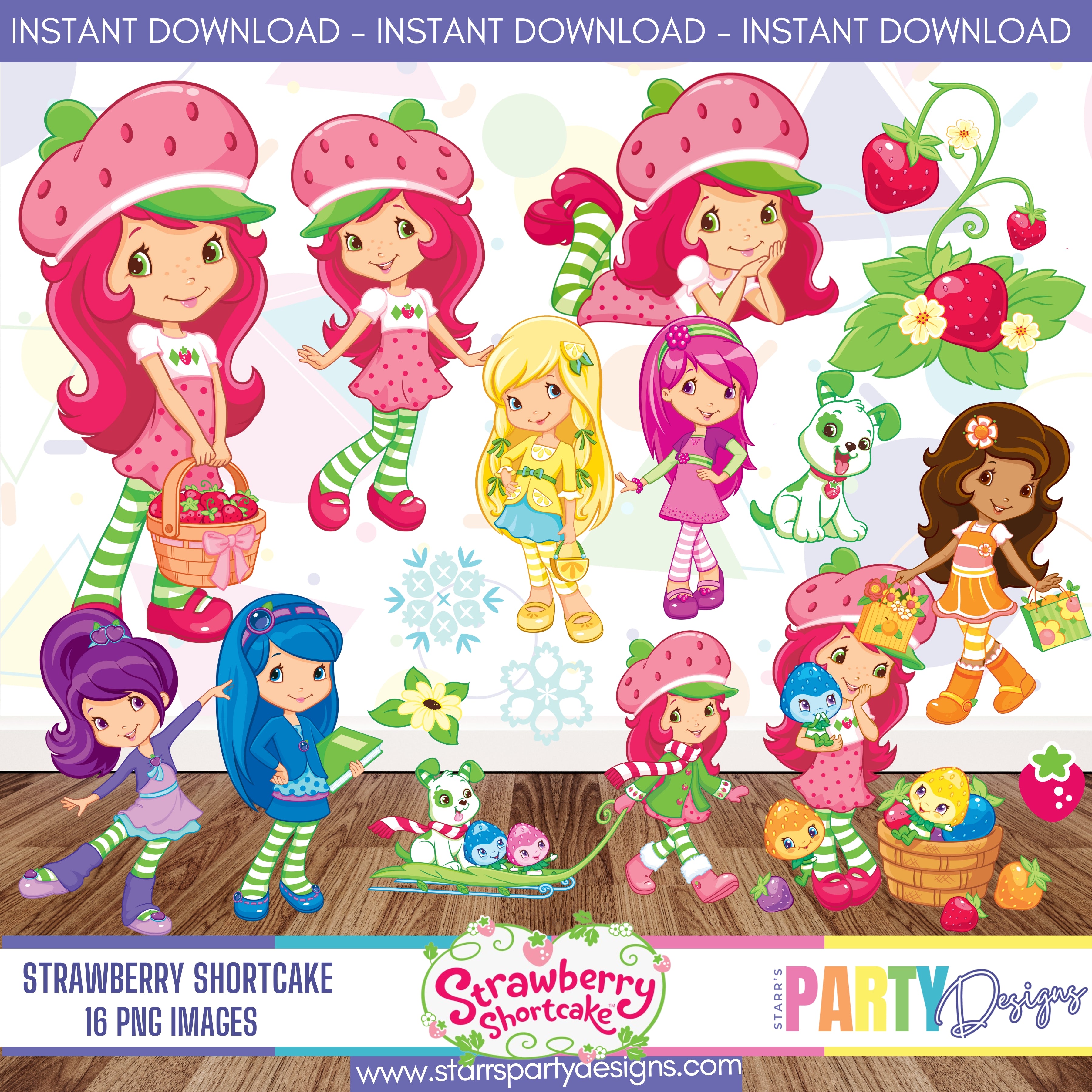 STRAWBERRY SHORTCAKE PNG IMAGES – Starr's Party Designs