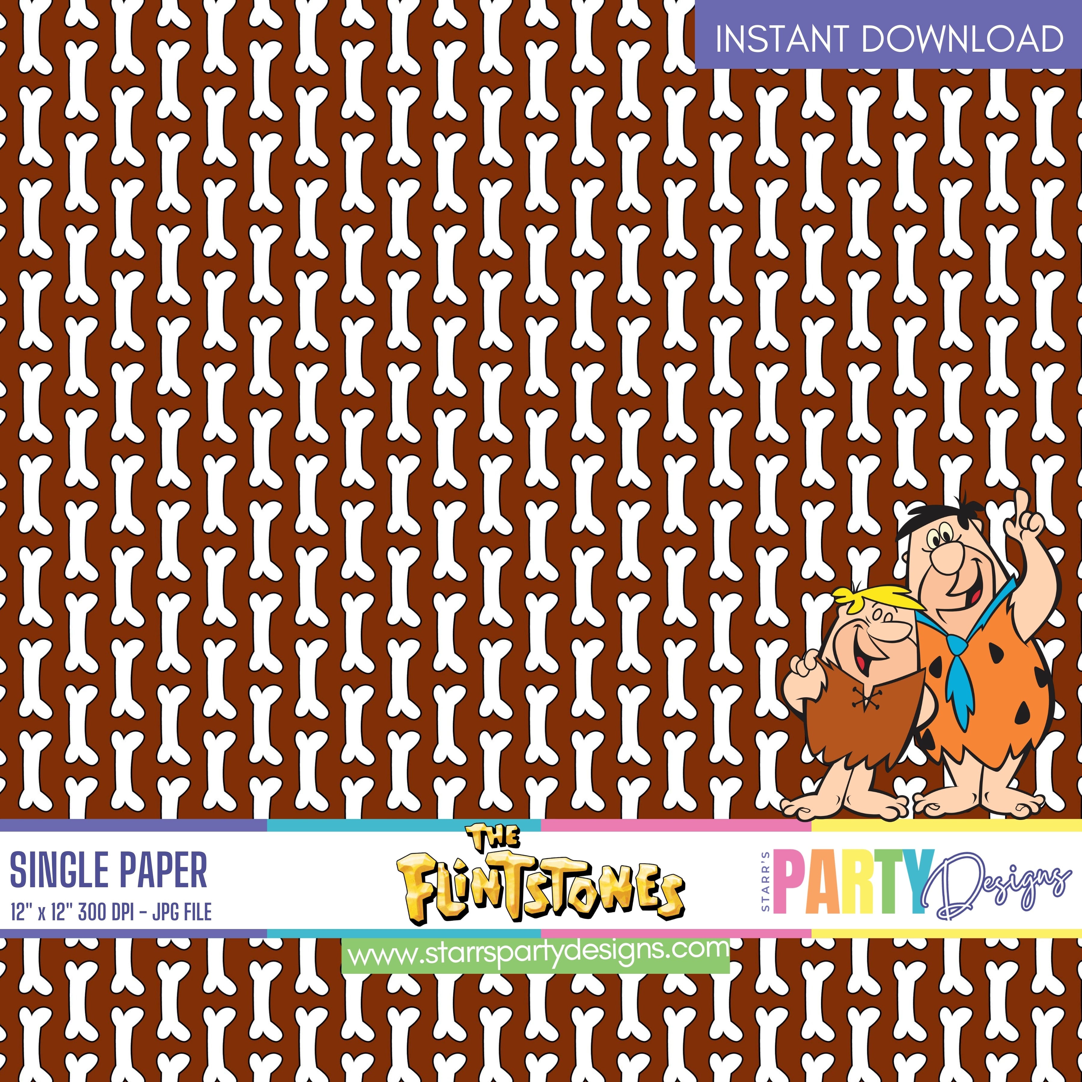 THE FLINTSTONES DIGITAL PAPER 1 – Starr's Party Designs