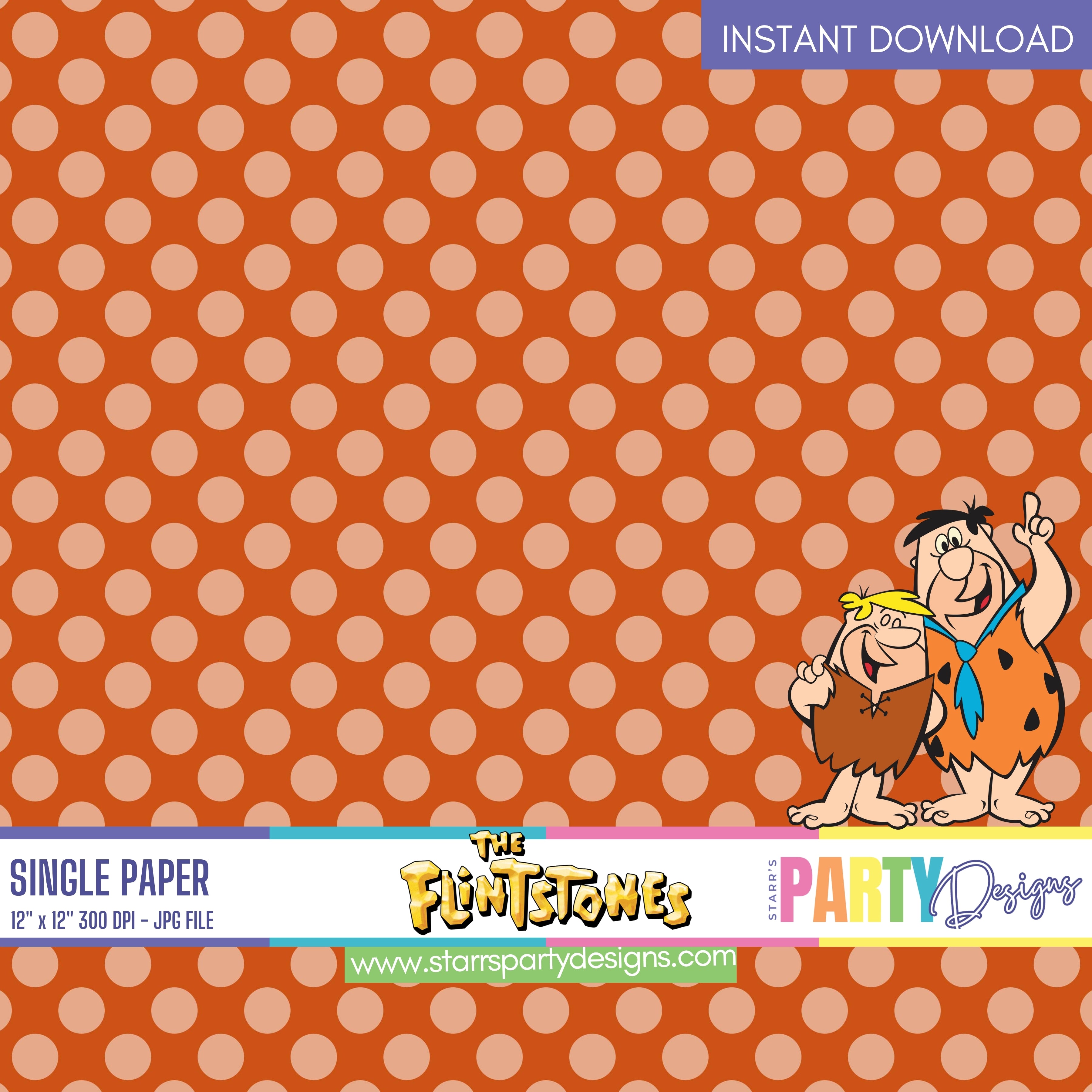 THE FLINTSTONES DIGITAL PAPER 3 – Starr's Party Designs
