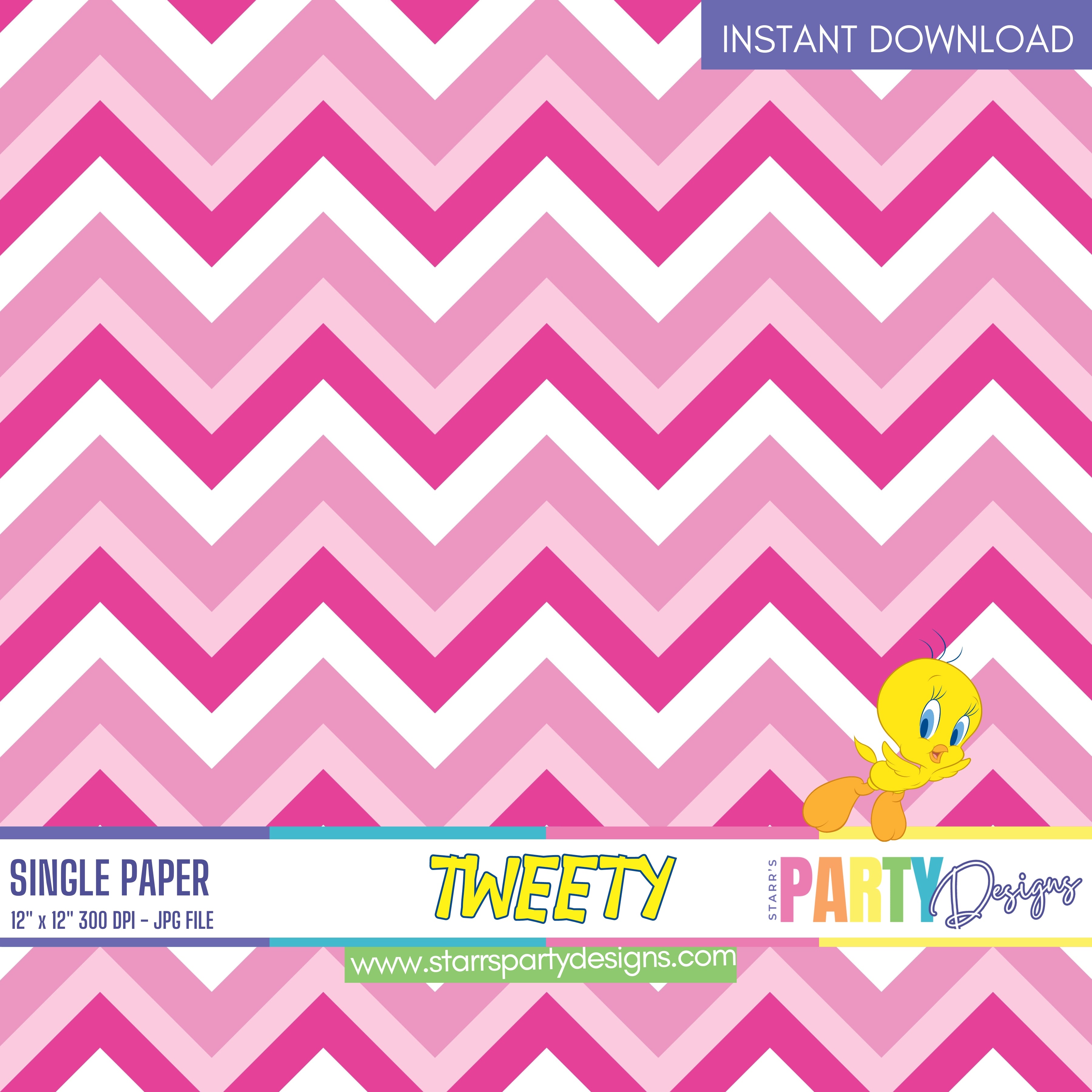 TWEETY BIRD DIGITAL PAPER 1 – Starr's Party Designs