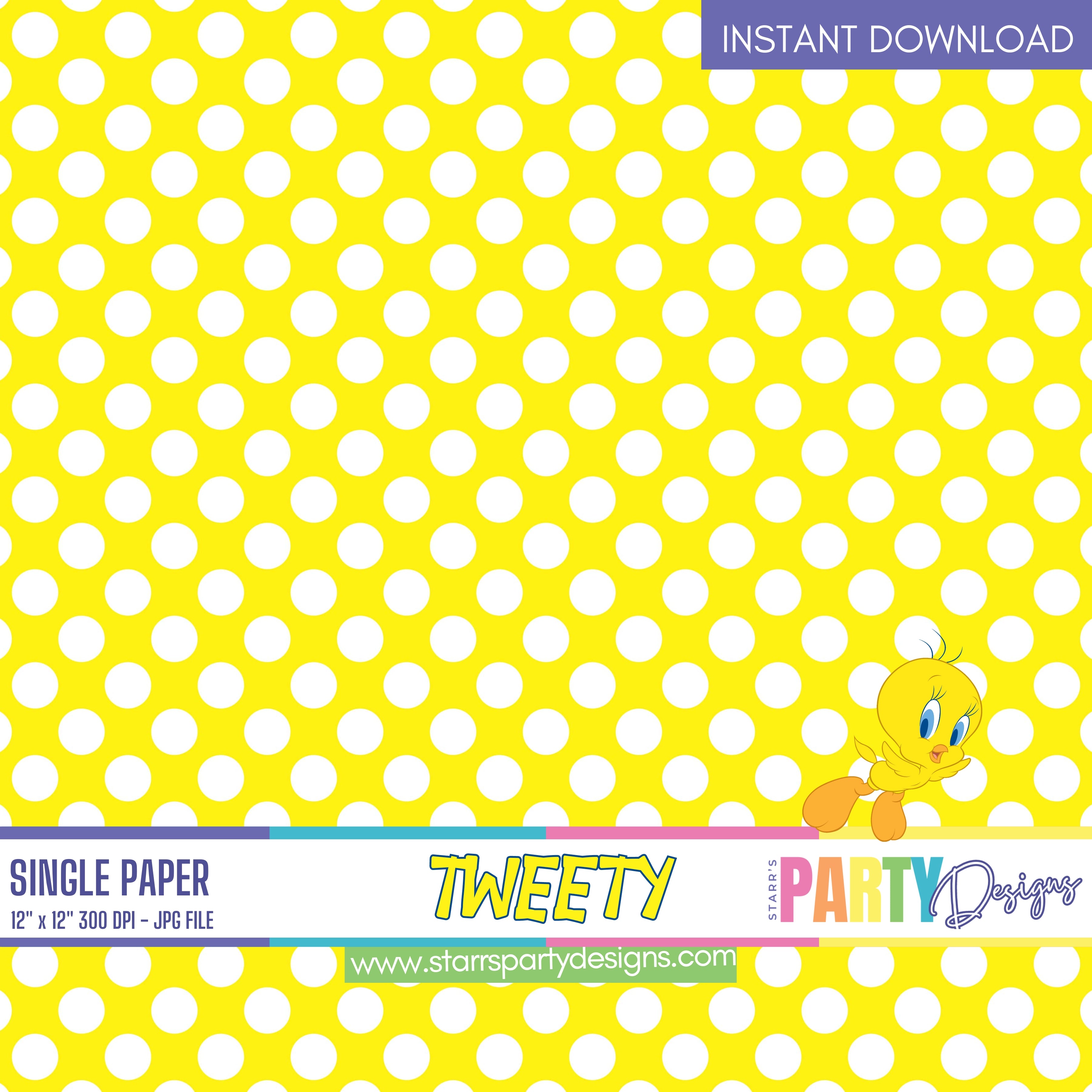 TWEETY BIRD DIGITAL PAPER 2 – Starr's Party Designs